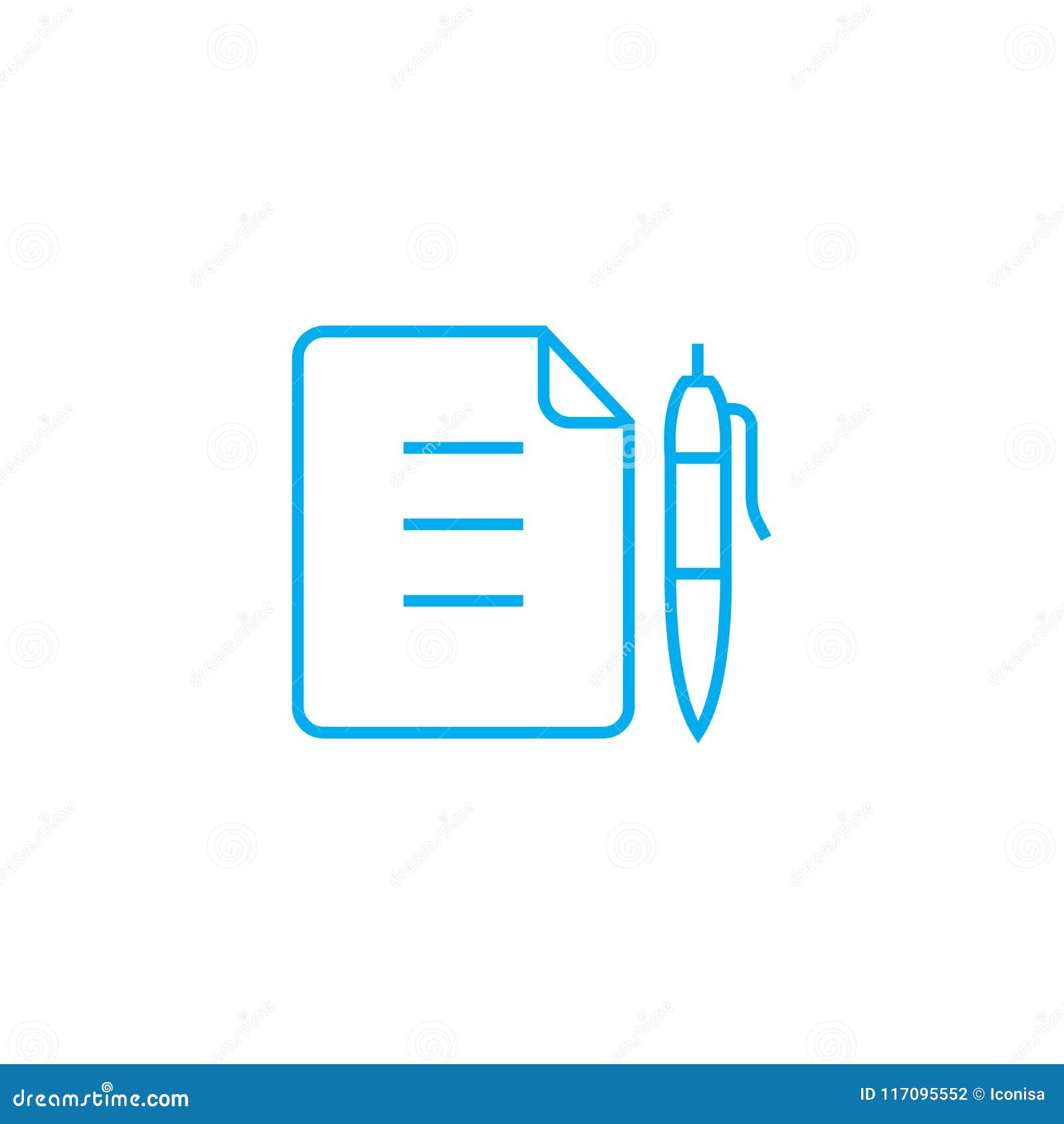 Memo Linear Icon Concept. Memo Line Vector Sign, Symbol, Illustration ...