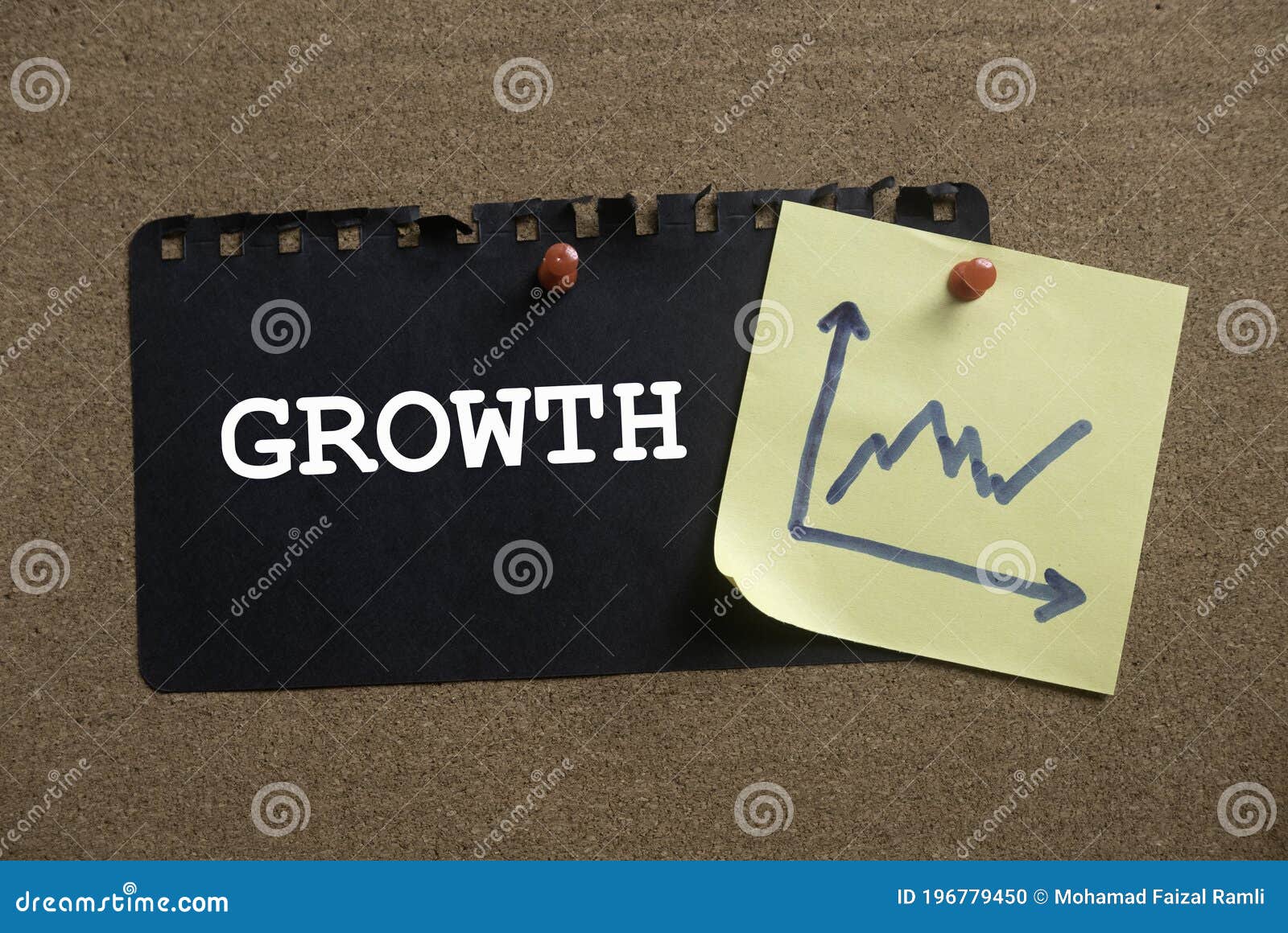 A Memo Note with a Graph Sketch and Black Paper Written with Growth on ...