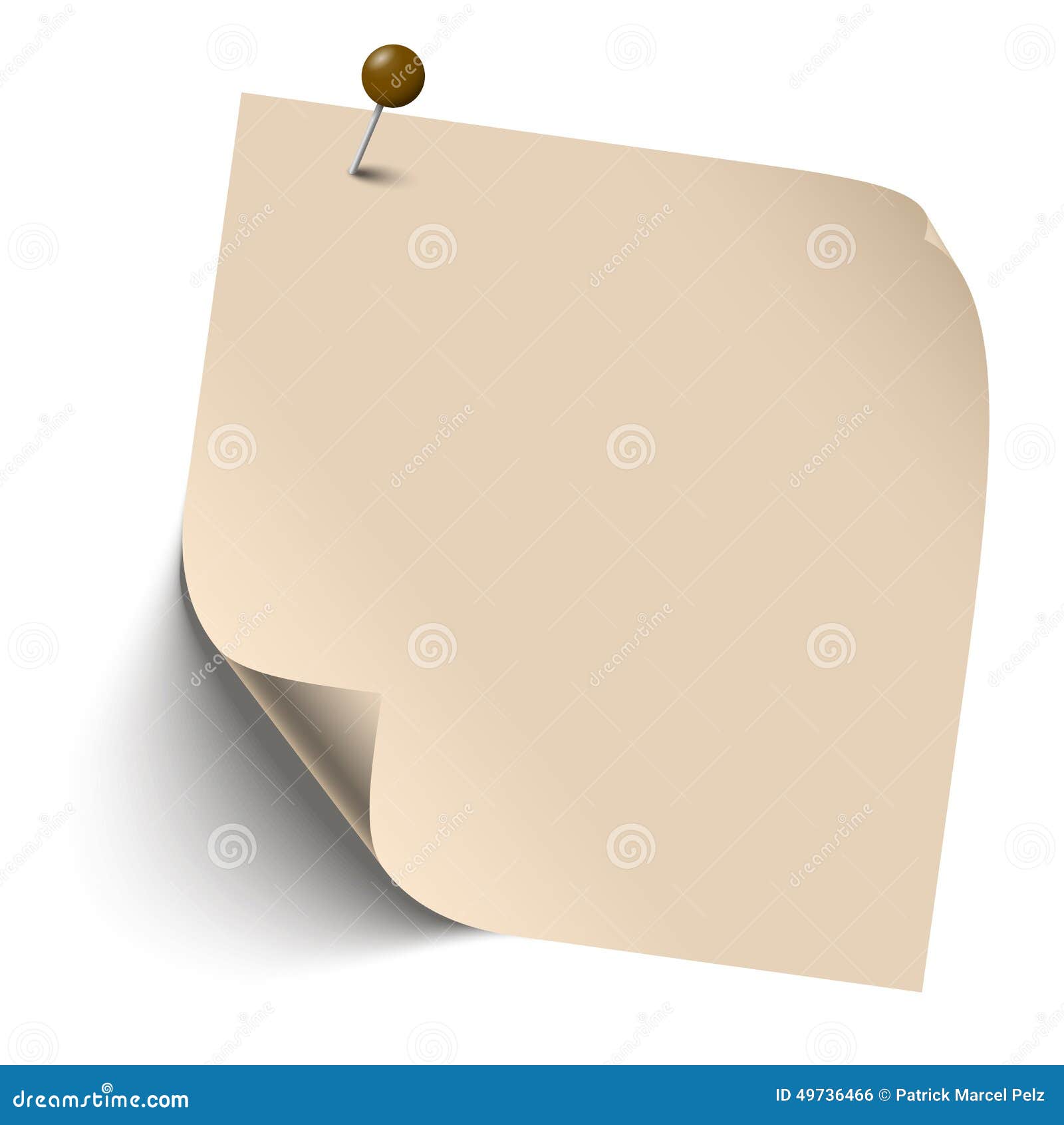 Memo / Note with Pin Needle Stock Vector - Illustration of copy ...