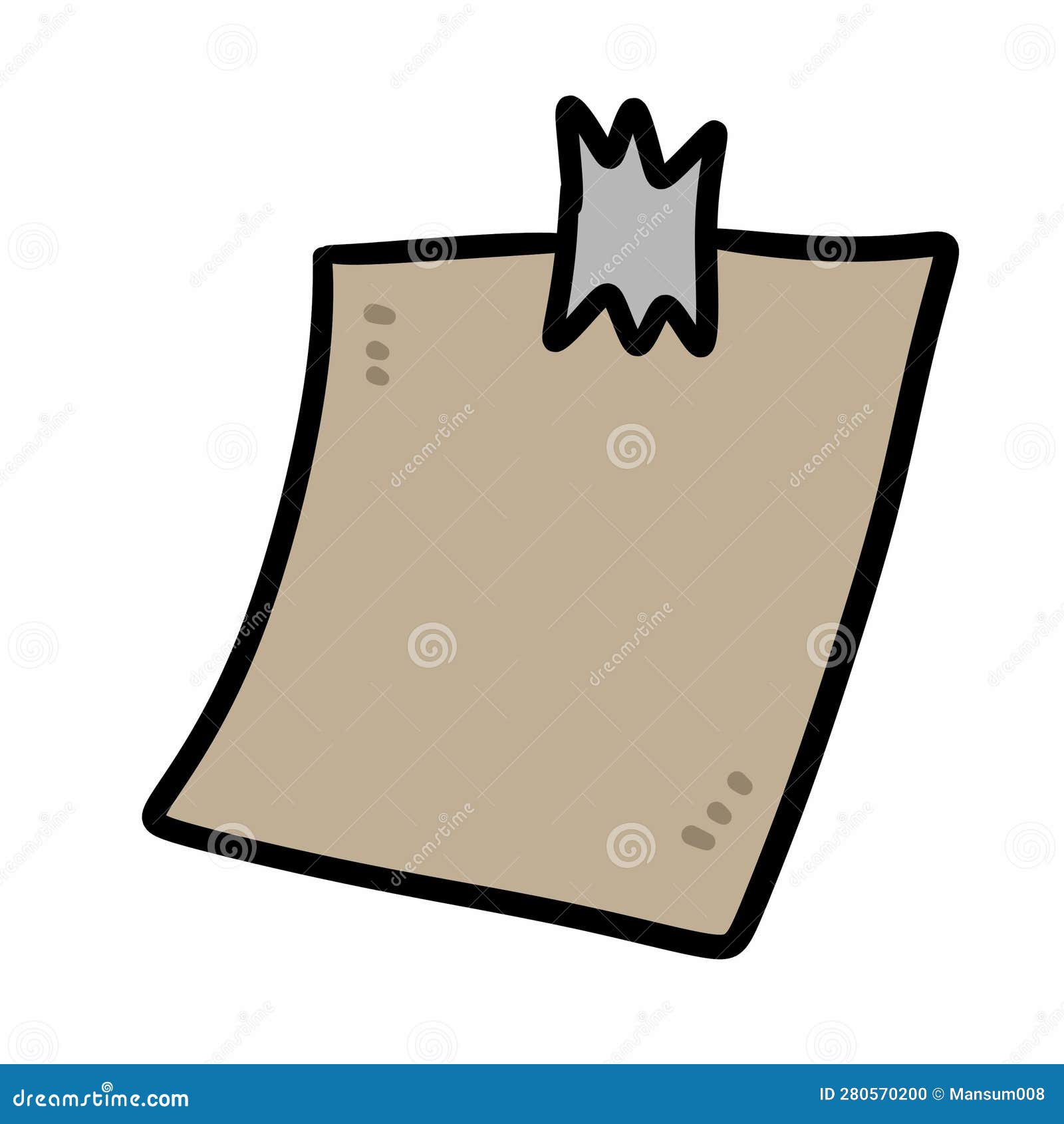 Memo Notepads Paper Cartoon On White Background Stock Photo ...