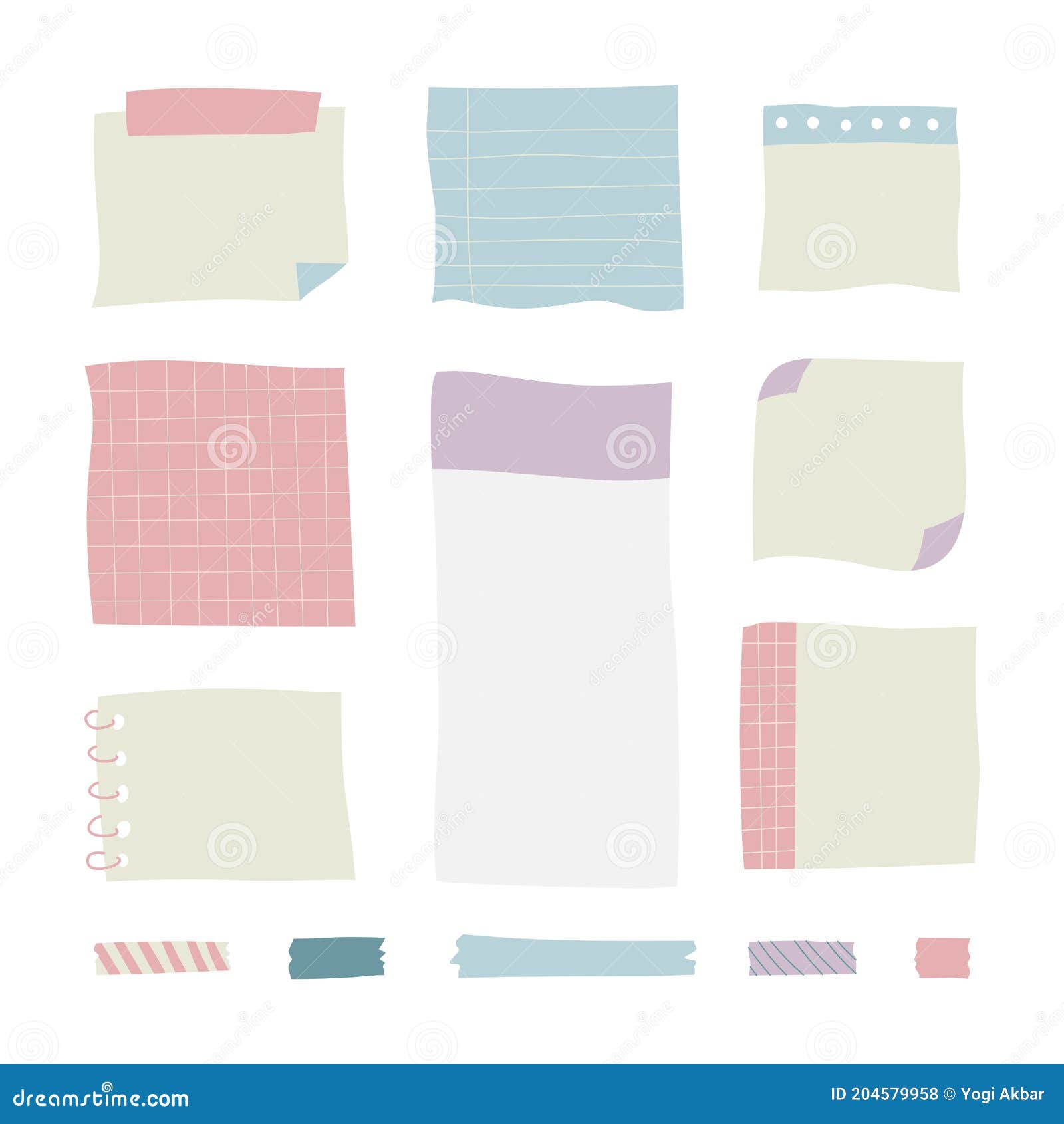 Memo Notes Icons Detailed Photo Realistic Vector Set Stock Vector ...