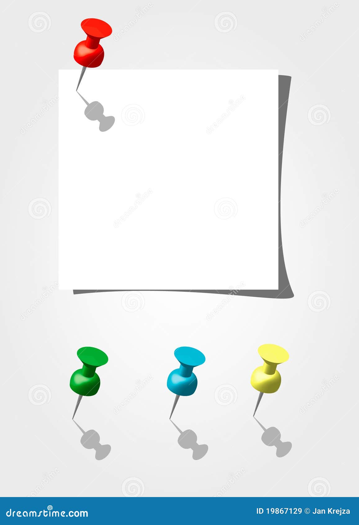 Memo notes with pins stock vector. Illustration of object - 19867129