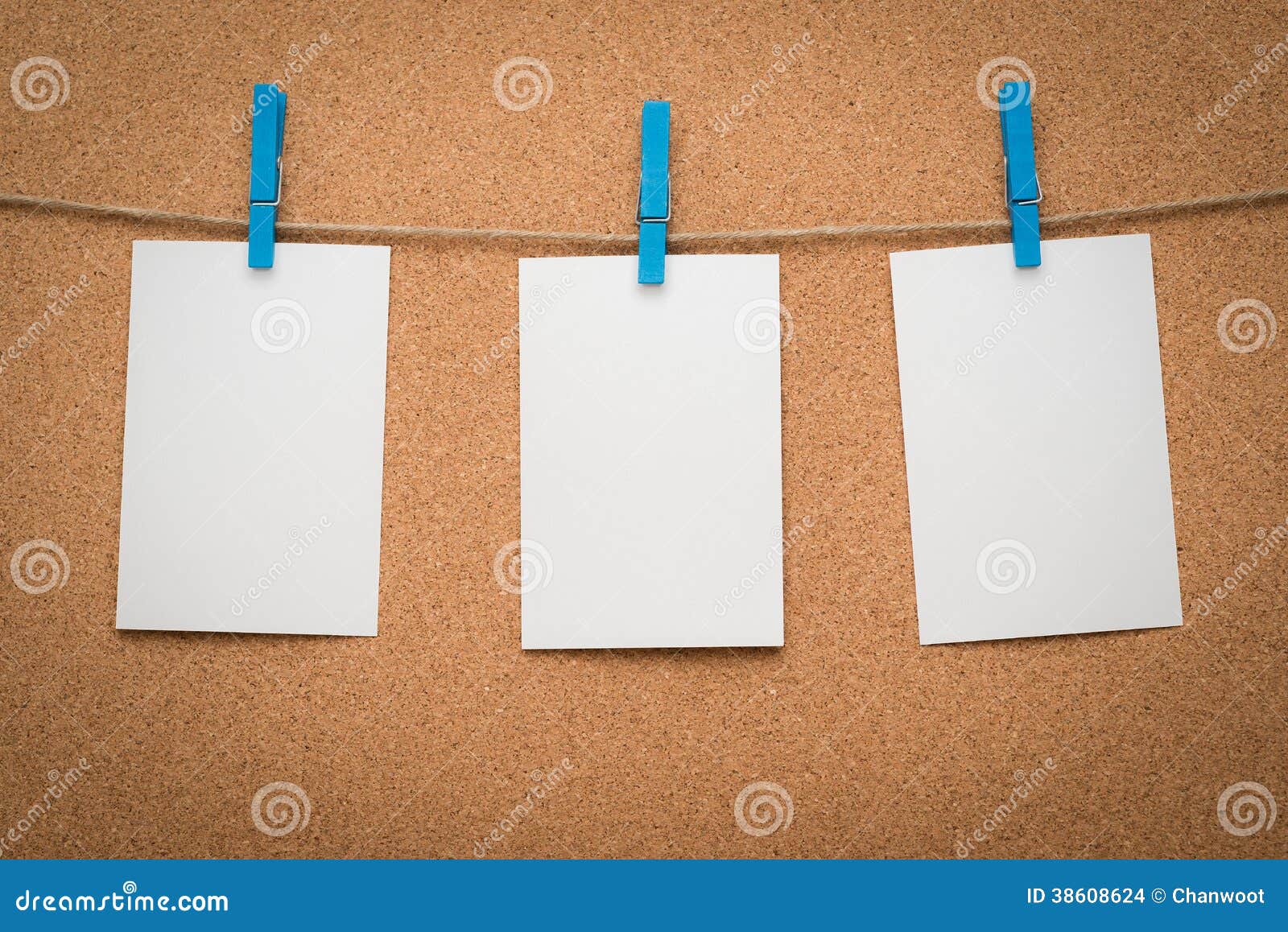 Memo Paper Hanging on a Rope. Stock Photo - Image of announcement ...
