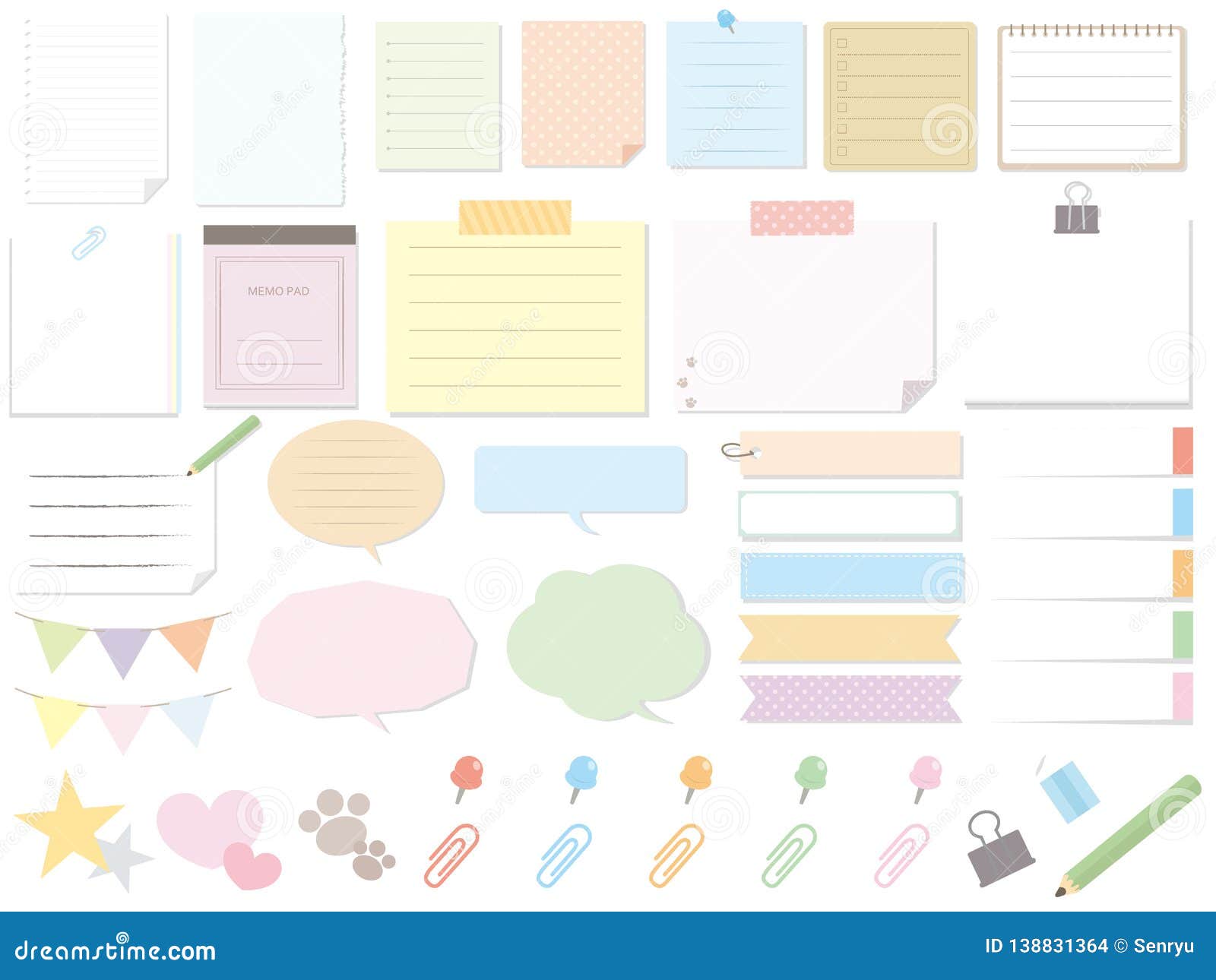 Memo paper stock vector. Illustration of text, business - 138831364