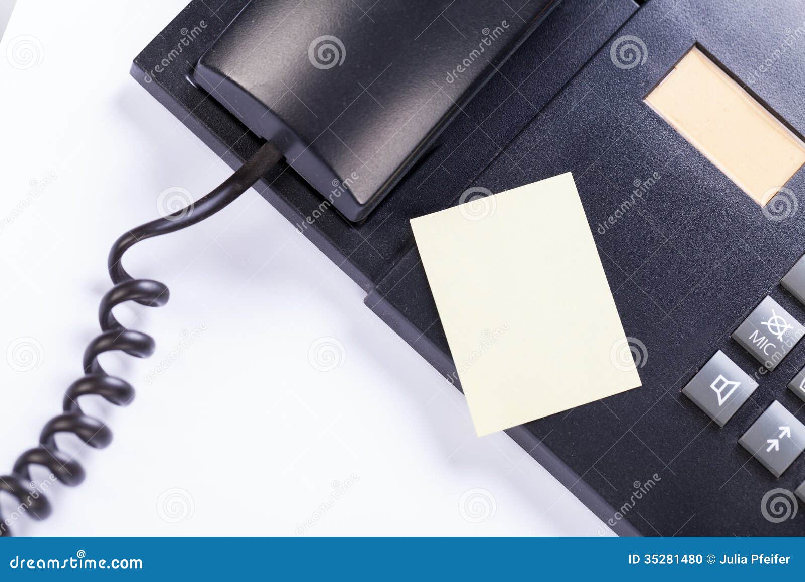 Memo Post it Message on Telefone in Office Stock Photo - Image of ...