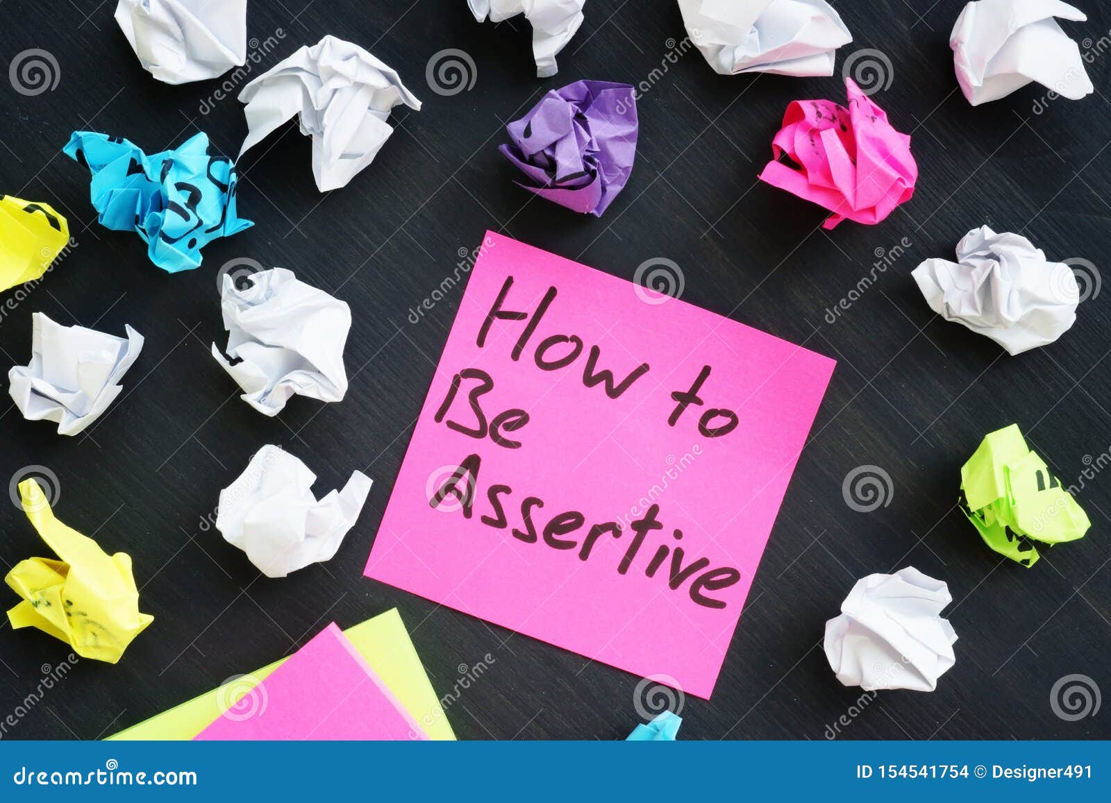 Memo with Sign How To Be Assertive Stock Photo - Image of asserting ...