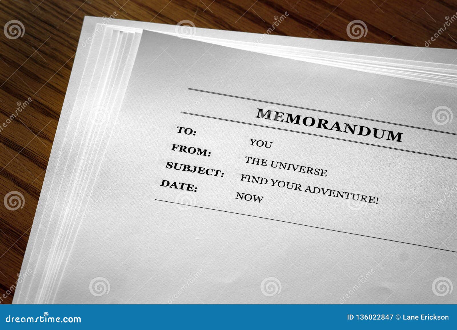Memo from the Universe Positive Message Find Your Adventure Stock Image ...