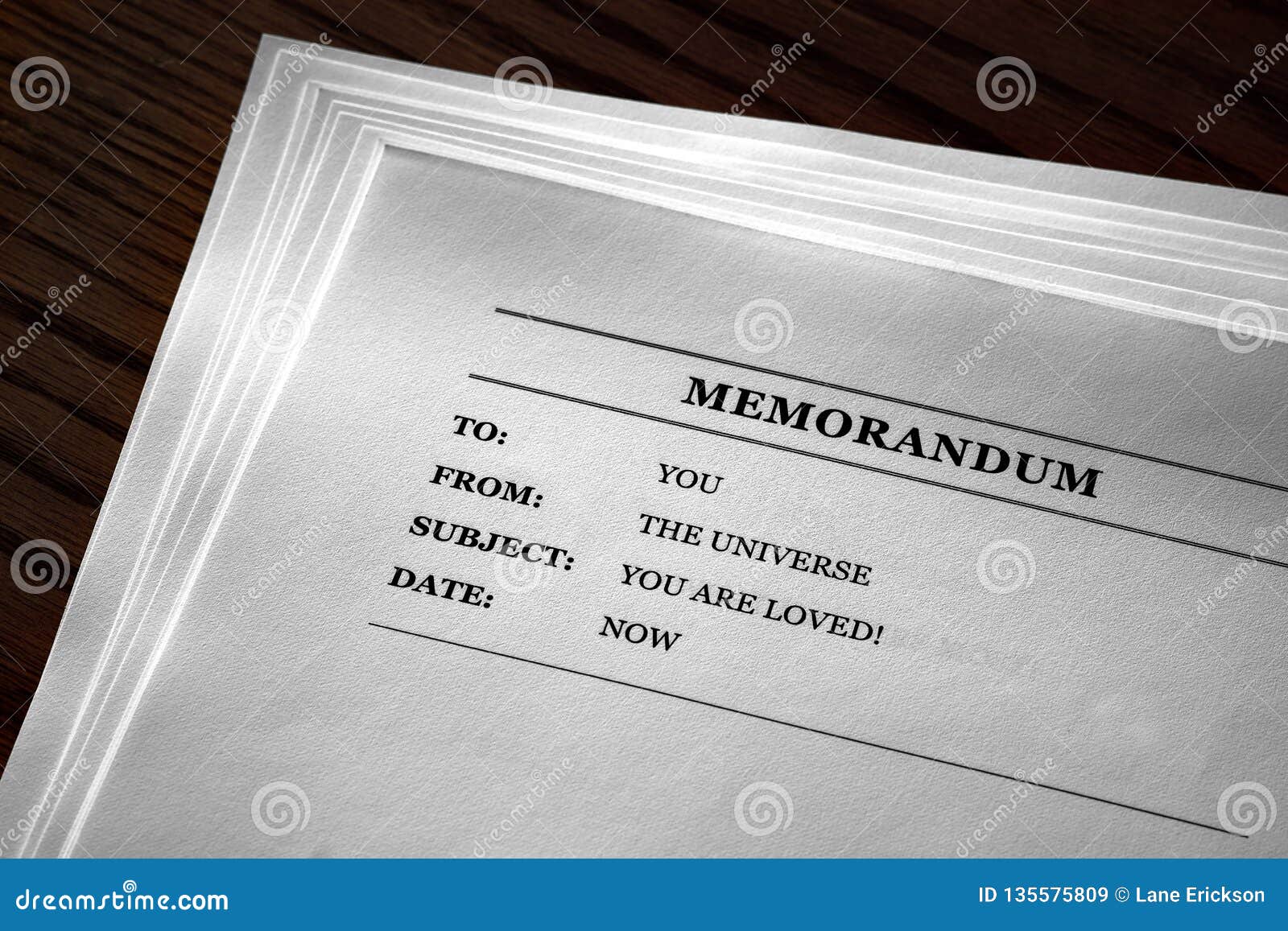 Memo from the Universe Positive Message You are Loved Stock Image ...