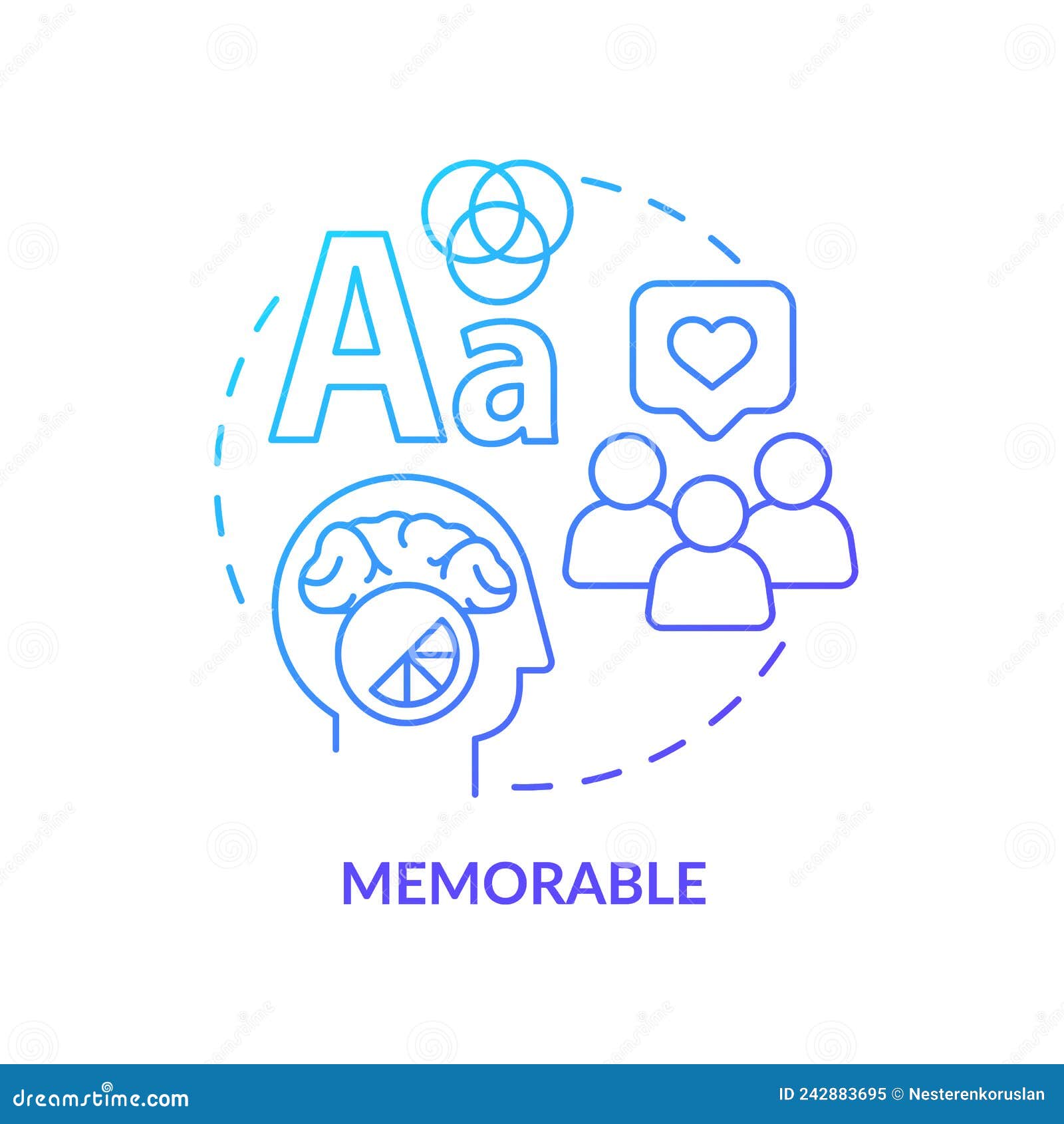 Memorable Blue Gradient Concept Icon Stock Vector - Illustration of ...