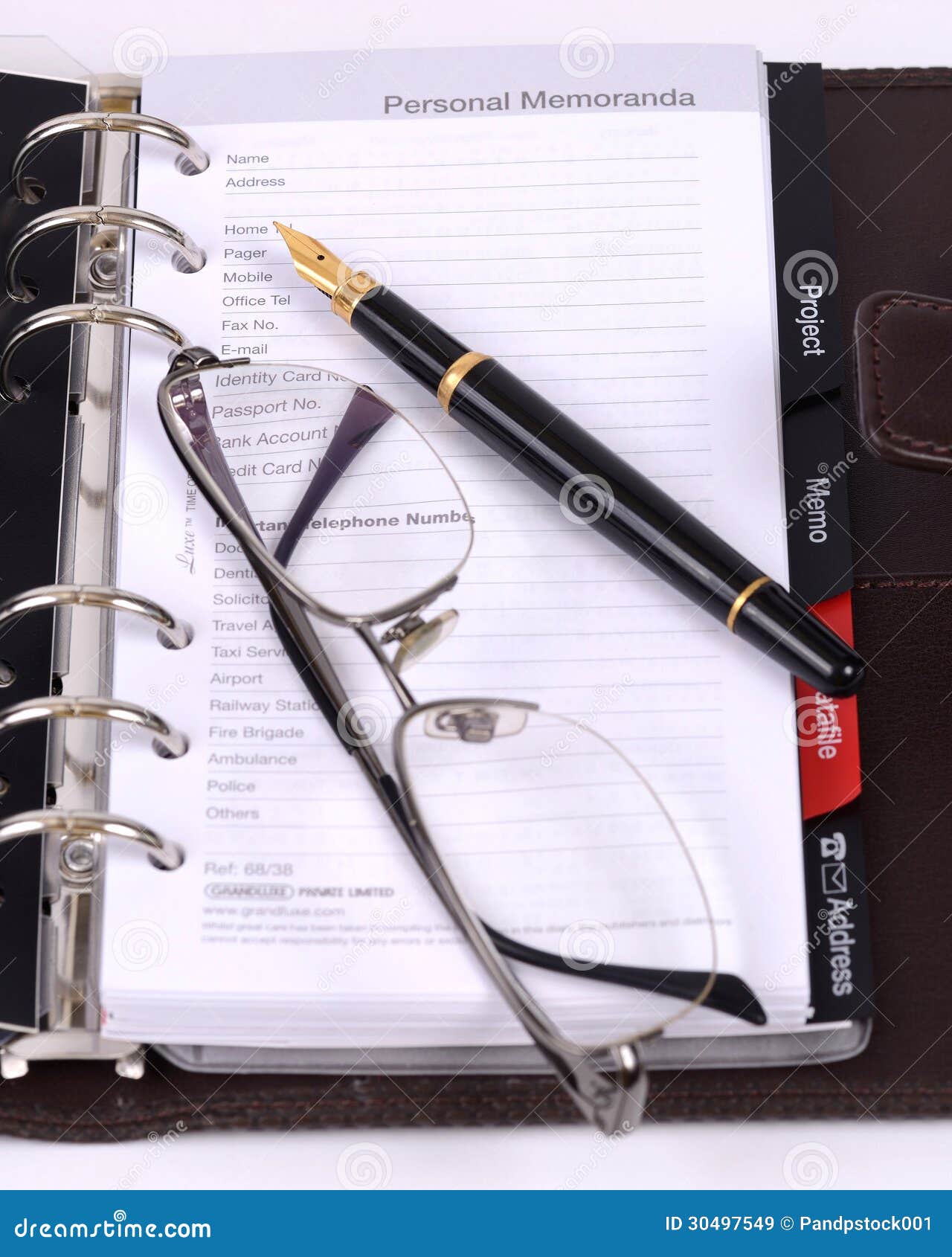Memorandos pessoais imagem de stock. Imagem de registro - 30497549