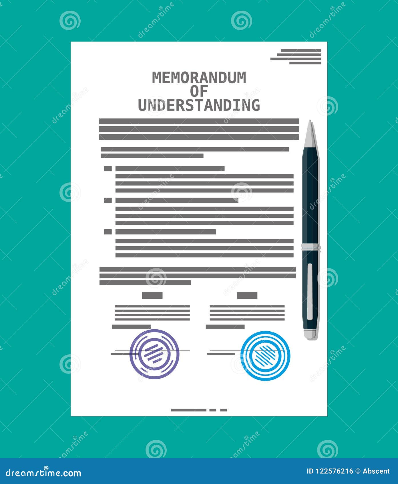 Memorandum of Understanding Document. Stock Vector - Illustration of ...