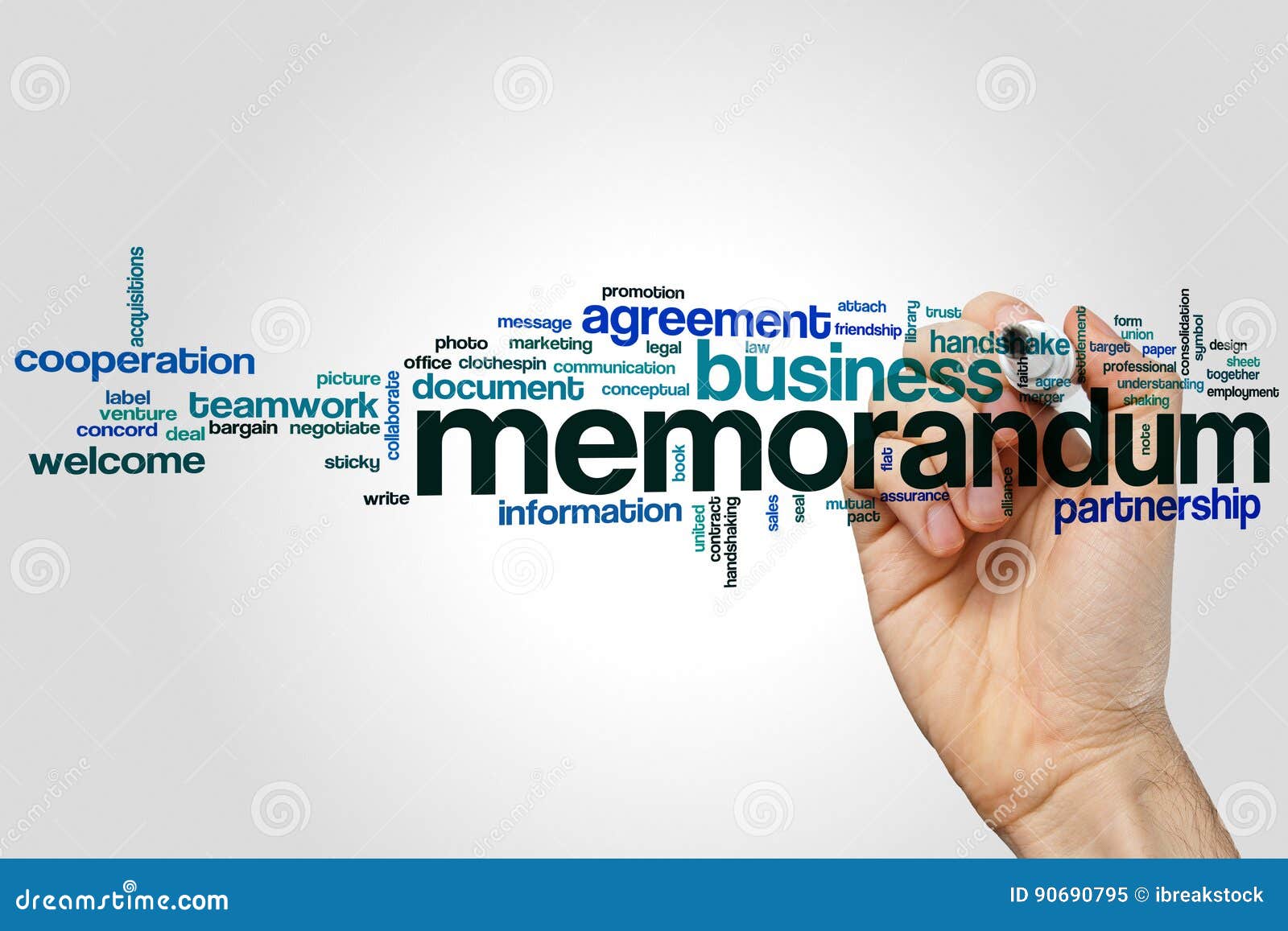 Memorandum word cloud stock image. Image of deal, partnership - 90690795