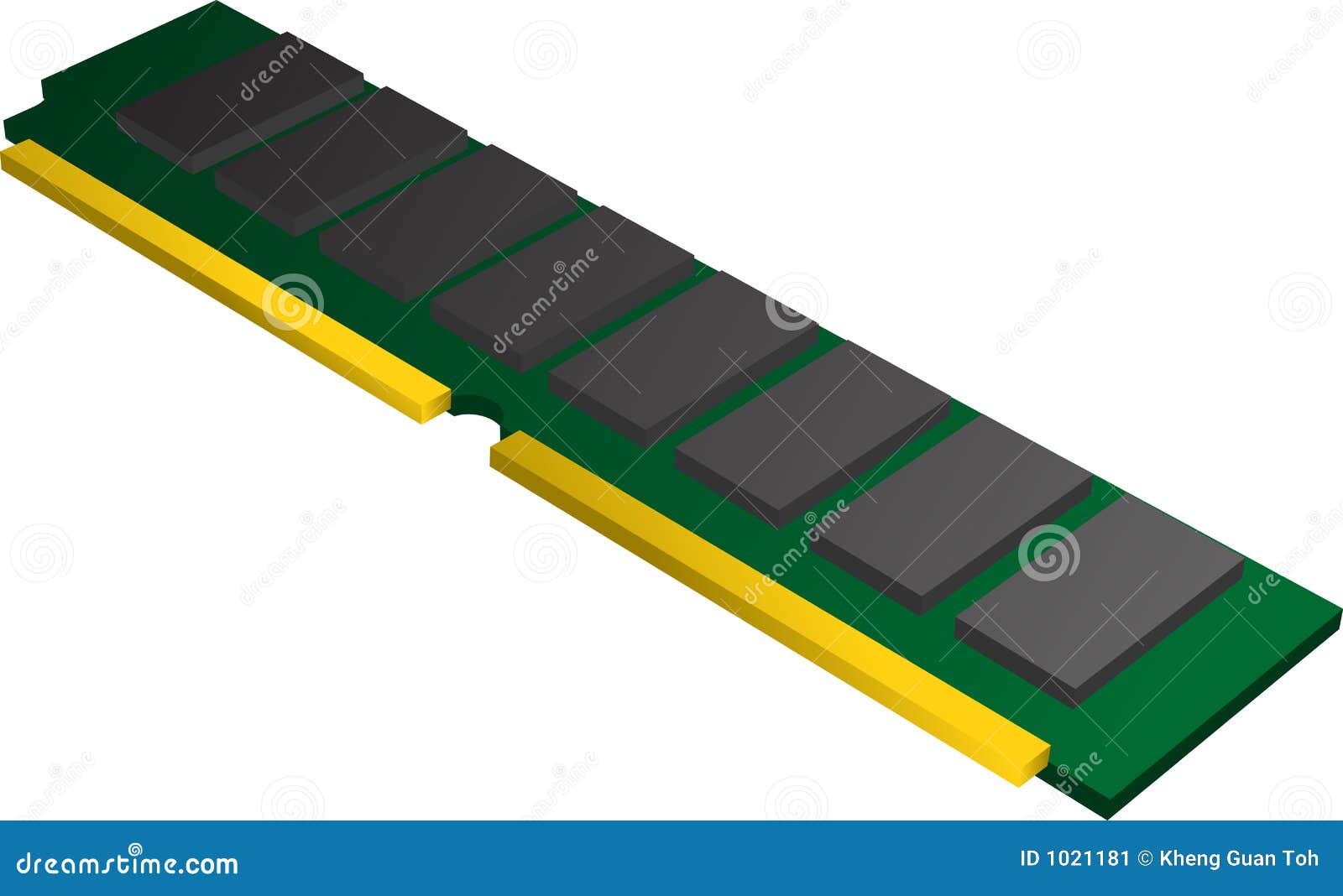 Memoria RAM ilustración del vector. Ilustración de montaje - 1021181