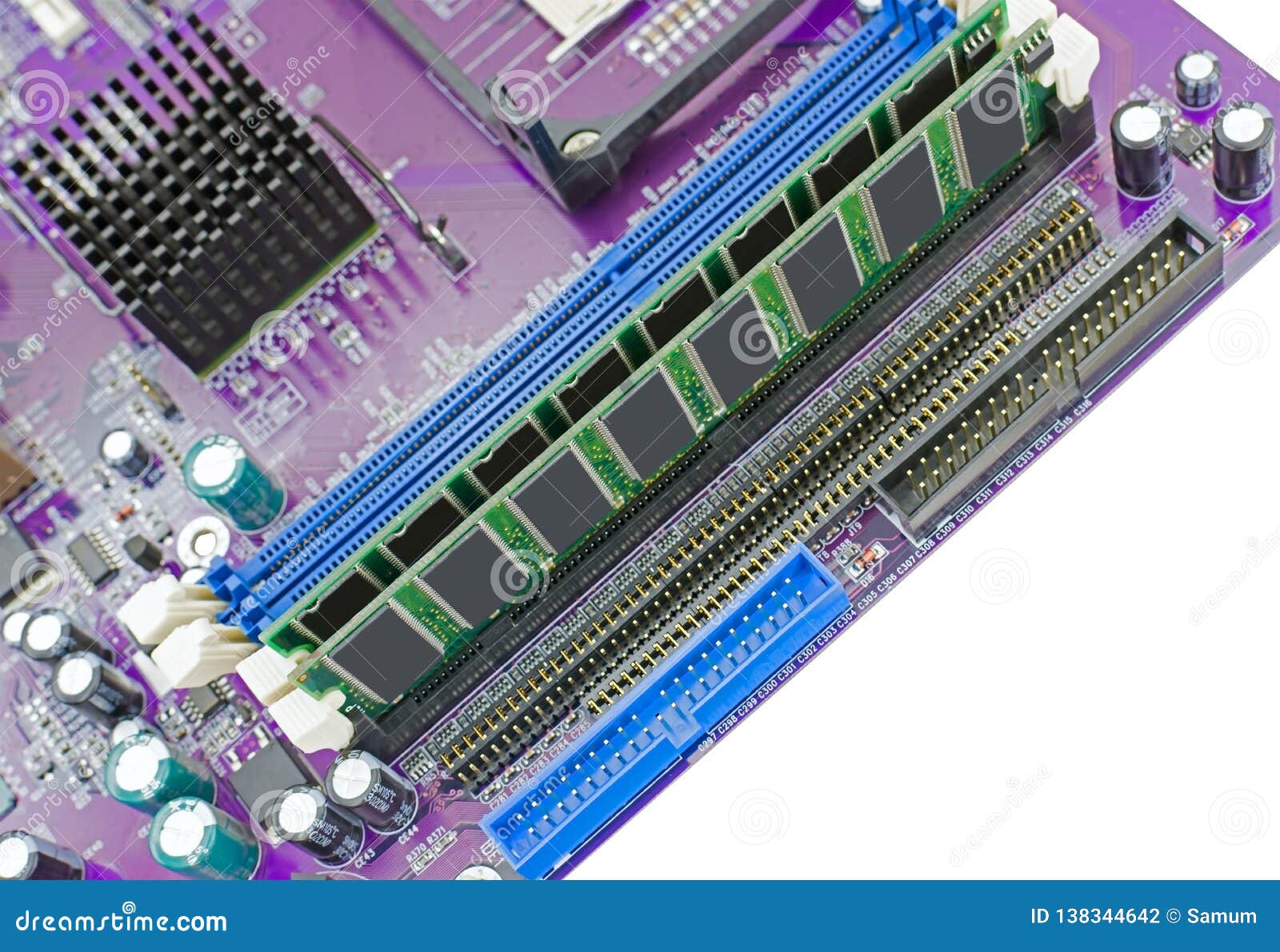 Memoria Ram De La Placa Madre Y De Foto de archivo - Imagen de hardware ...