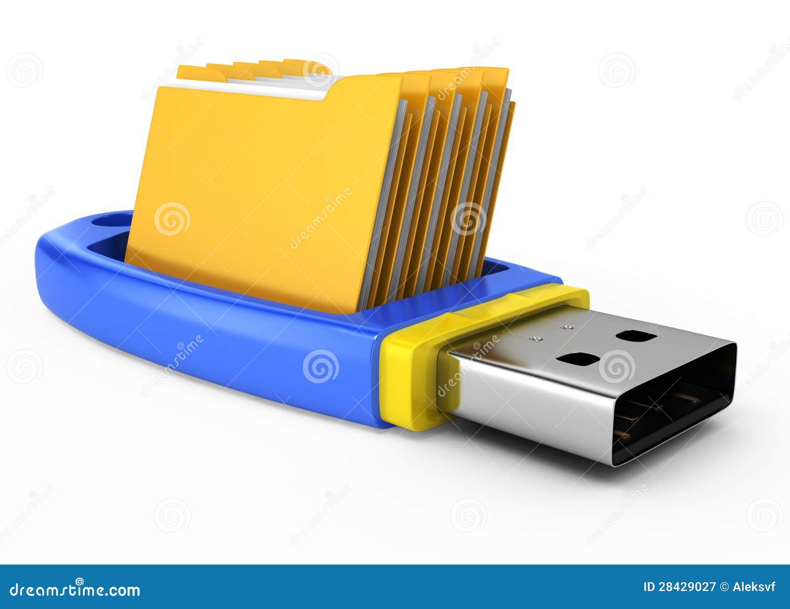 Memoria USB Con Las Carpetas Stock de ilustración - Ilustración de ...