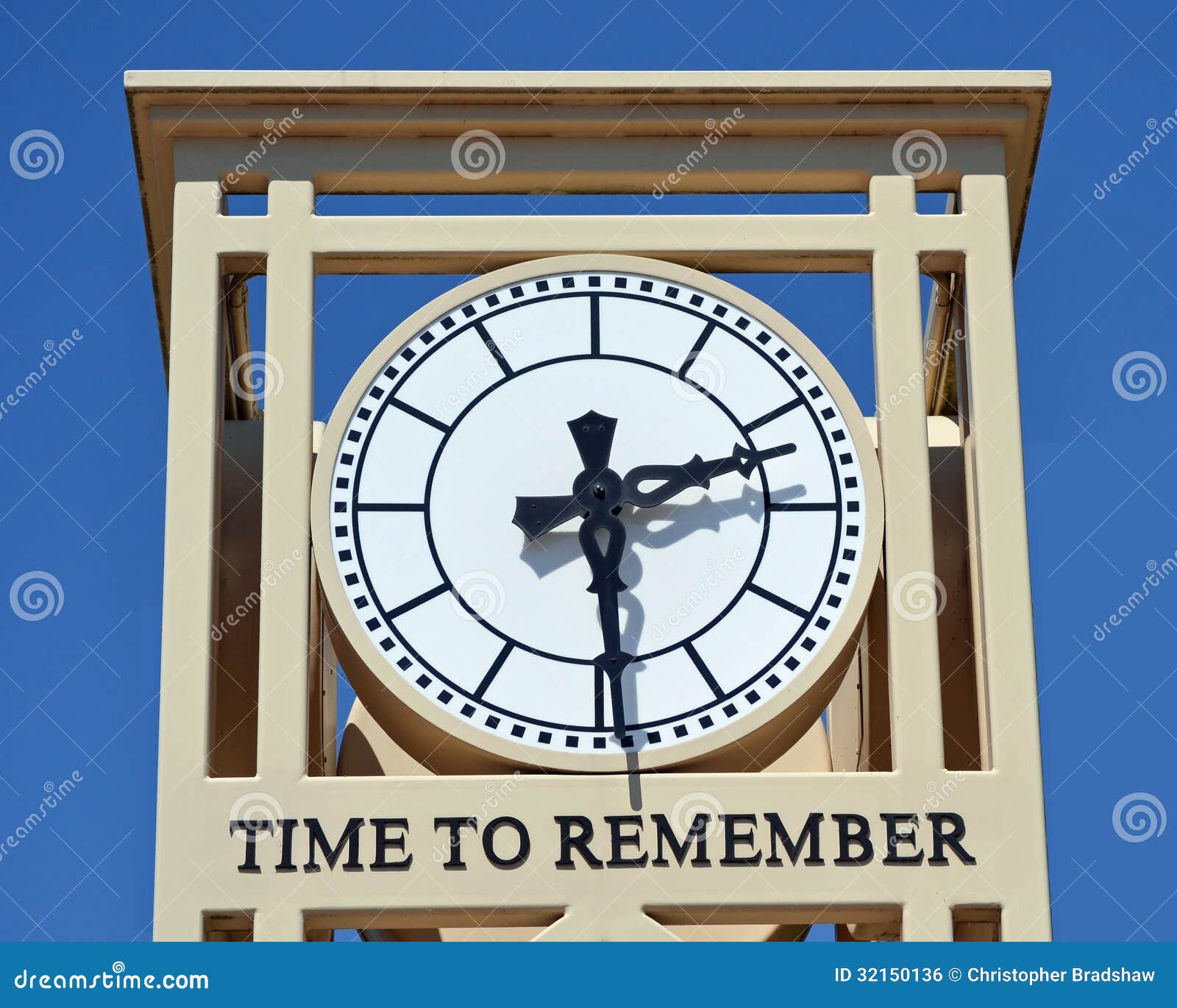 Memorial Clock stock photo. Image of metal, face, remember - 32150136