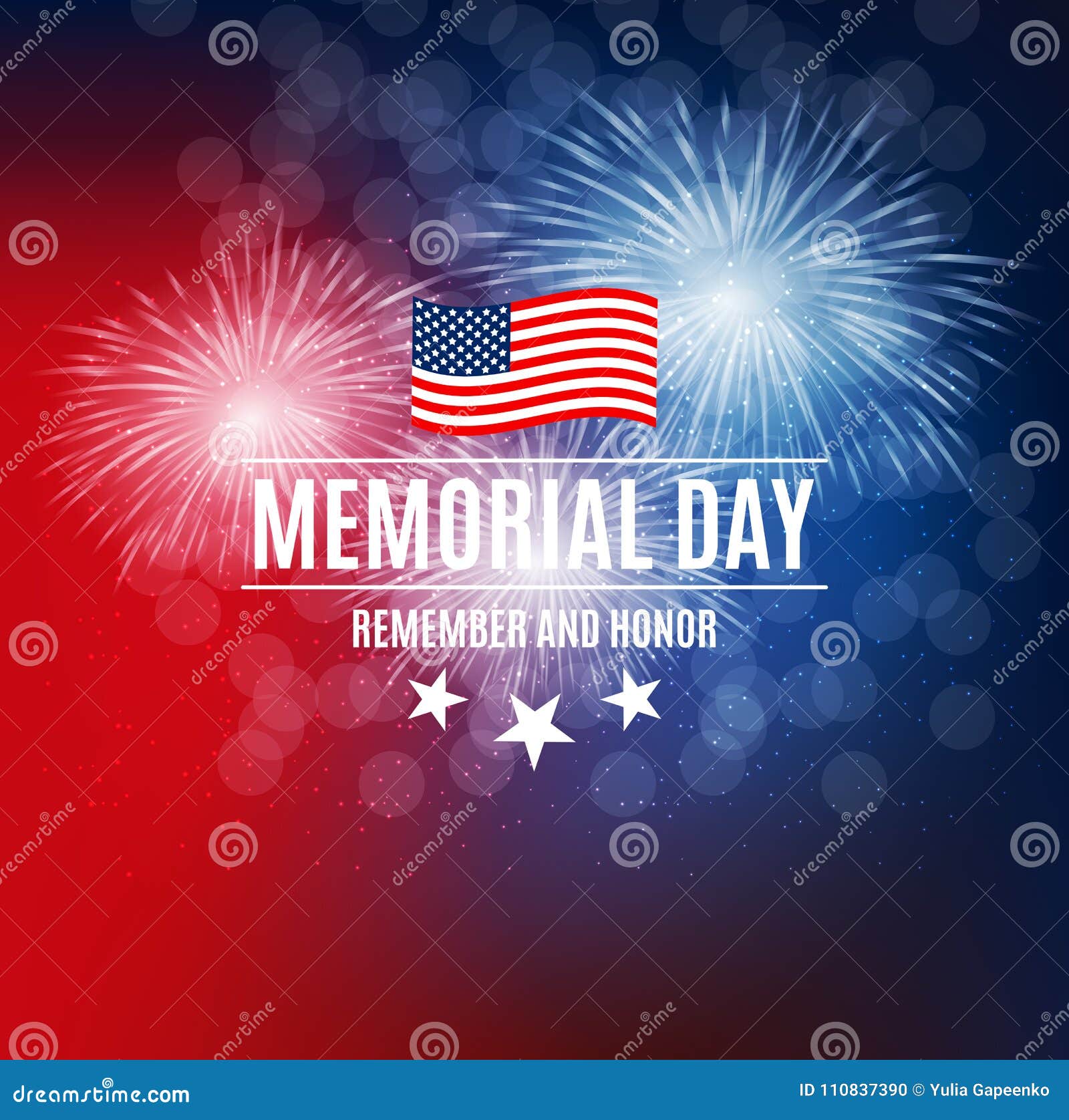 Memorial Day Background Template Vector Illustration Stock Vector ...