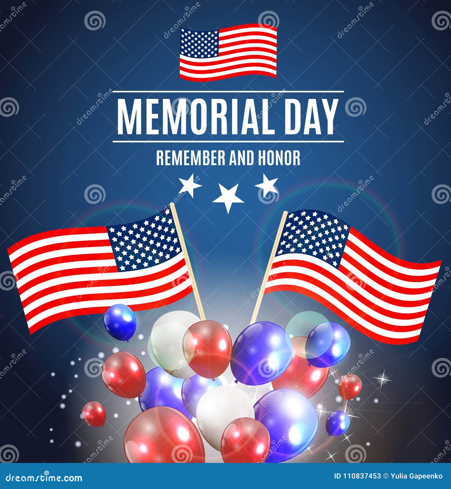 Memorial Day Background Template Vector Illustration Stock Vector ...