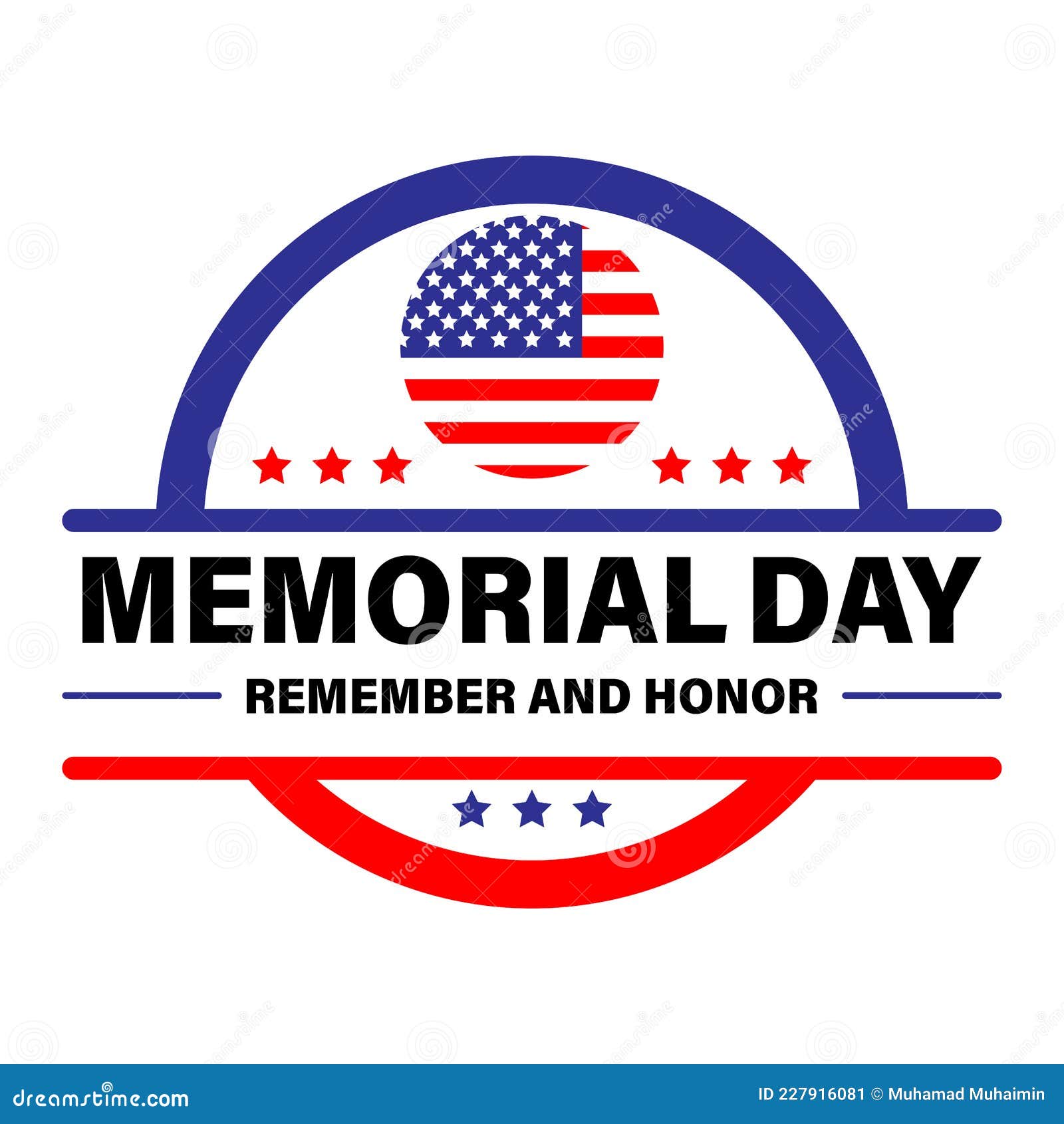 Memorial Day Design Monogram Stock Vector - Illustration of patriotism ...