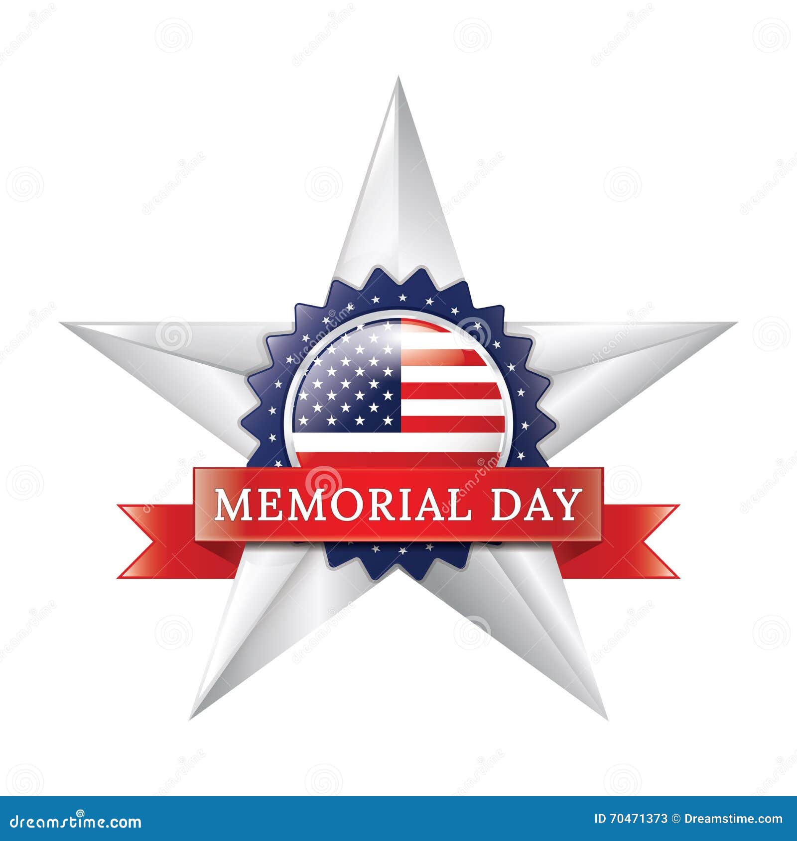 Memorial day star badge stock vector. Illustration of political - 70471373