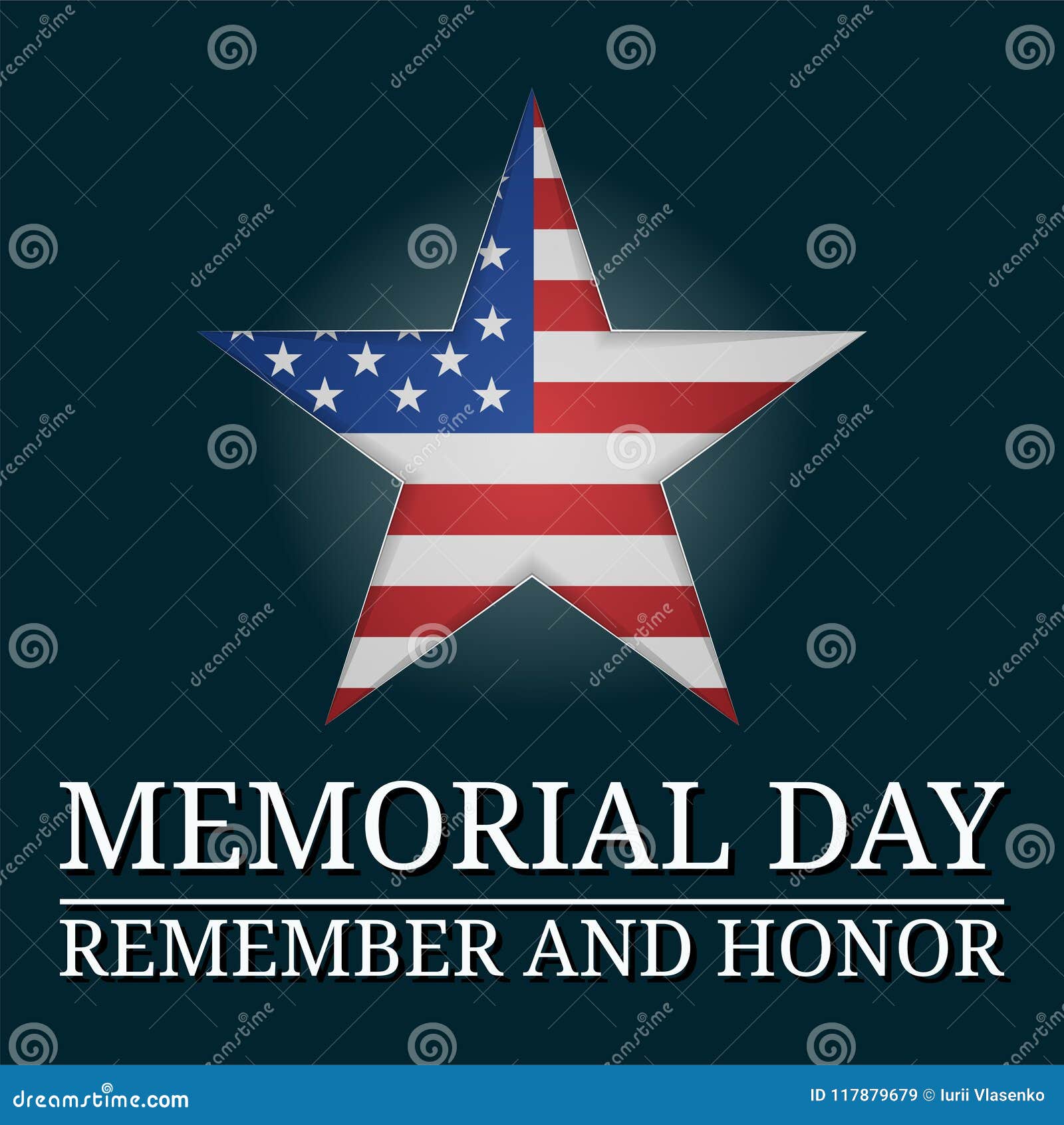 Memorial Day Star Illustration Stock Vector - Illustration of card ...