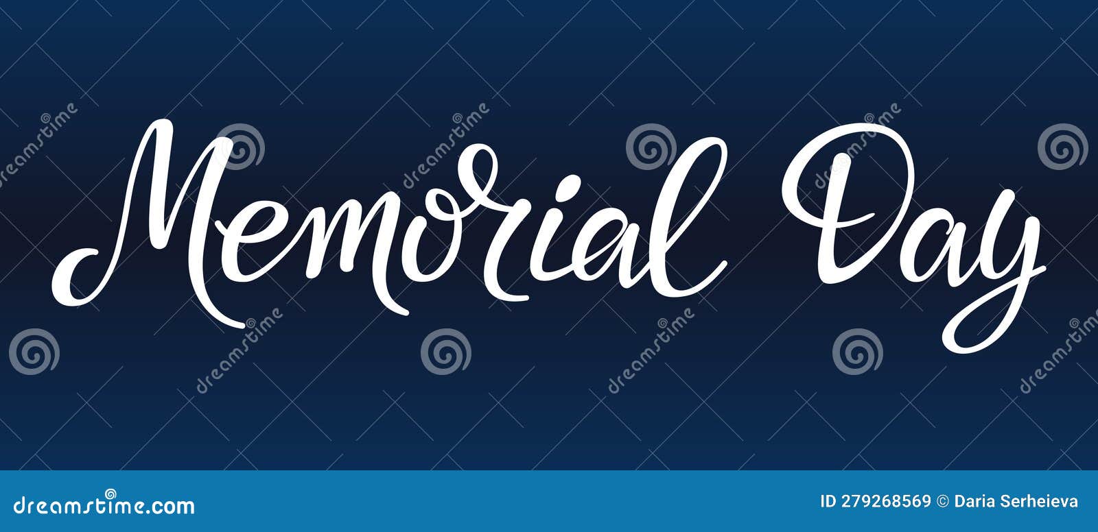 Memorial Day Elegant Hand Written Lettering on Dark Blue Background ...