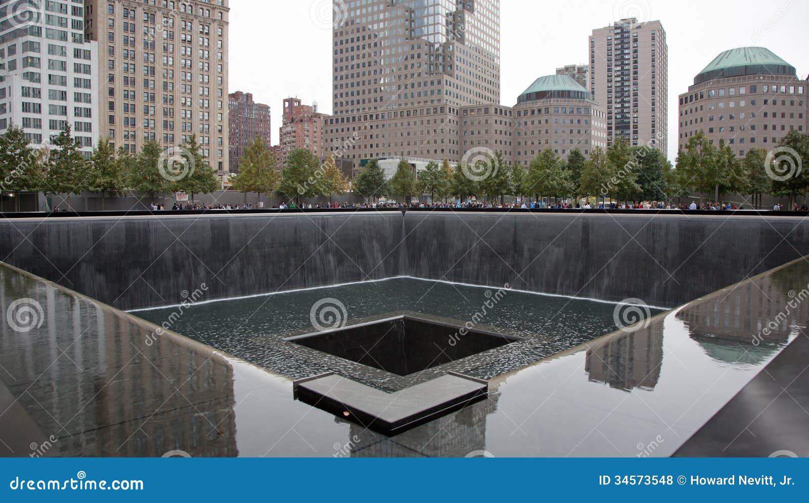 911 Memorial Pool in NYC editorial stock photo. Image of fountains ...