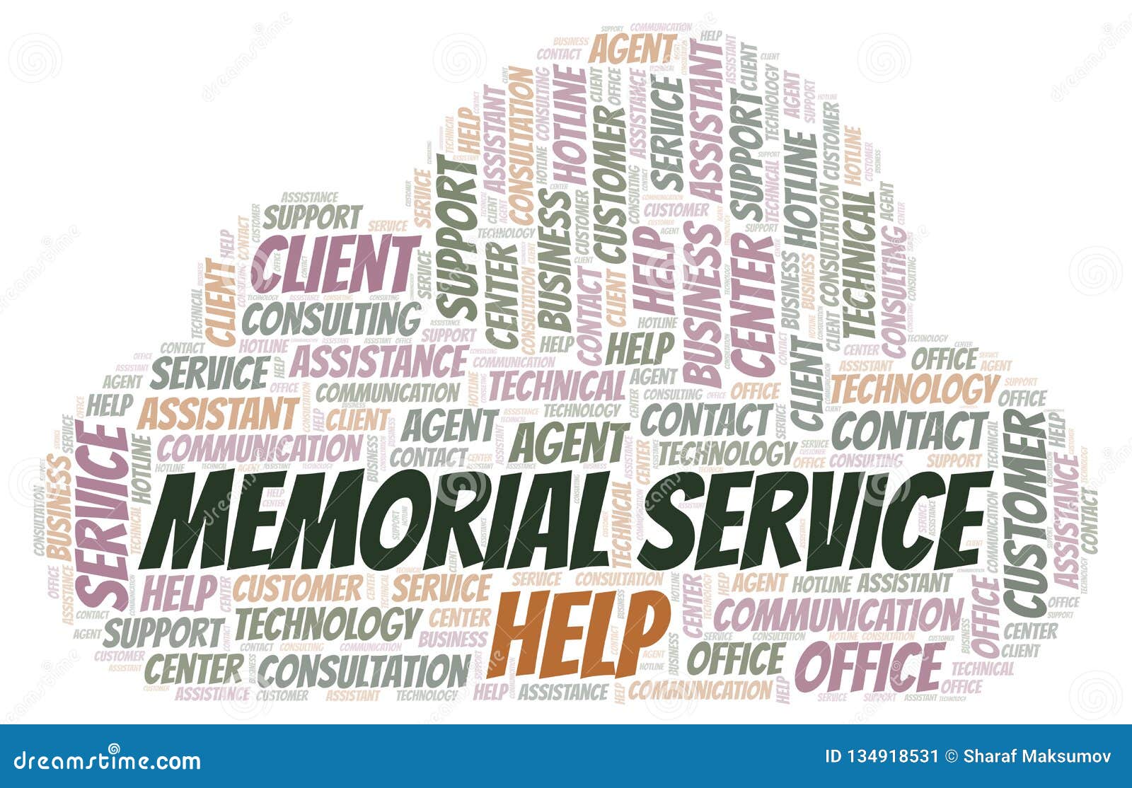 Memorial Service Word Cloud Stock Illustration - Illustration of ...