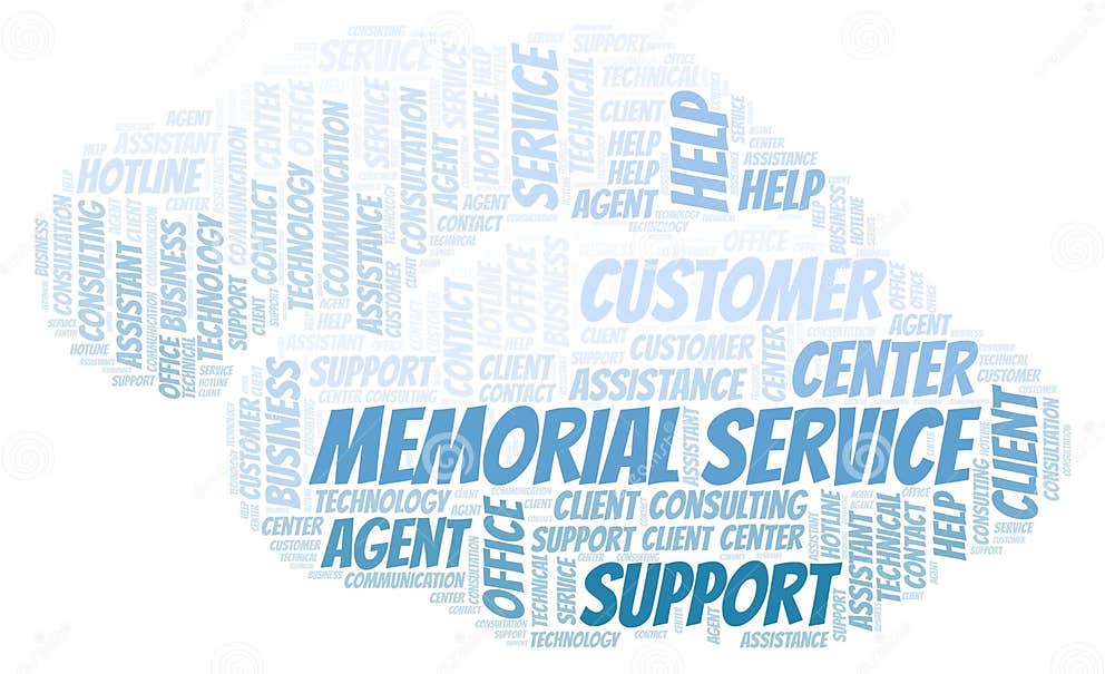 Memorial Service Word Cloud Stock Illustration - Illustration of ...