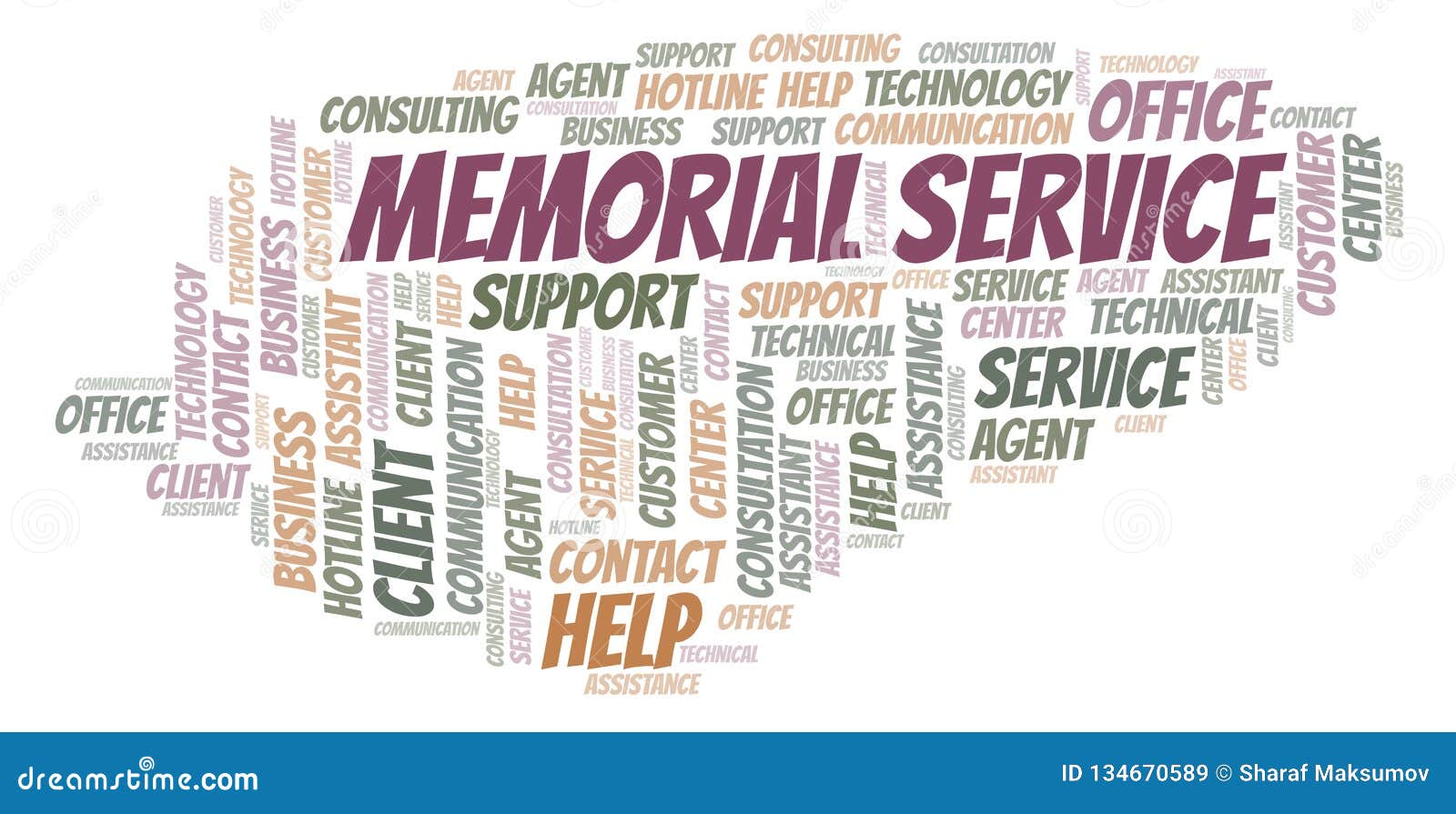 Memorial Service Word Cloud Stock Illustration - Illustration of text ...
