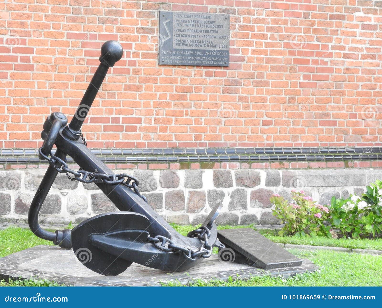 Ship Anchor As a Memorial in City, Poland Editorial Stock Image - Image ...