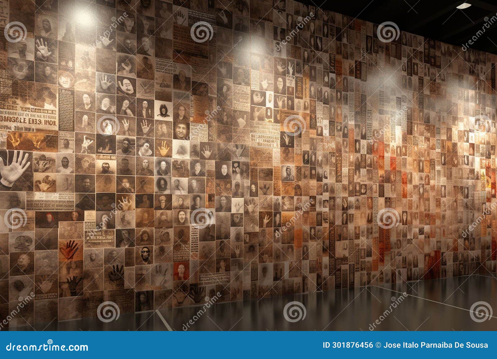Memorial Wall of Handprints and Messages a Stock Illustration ...