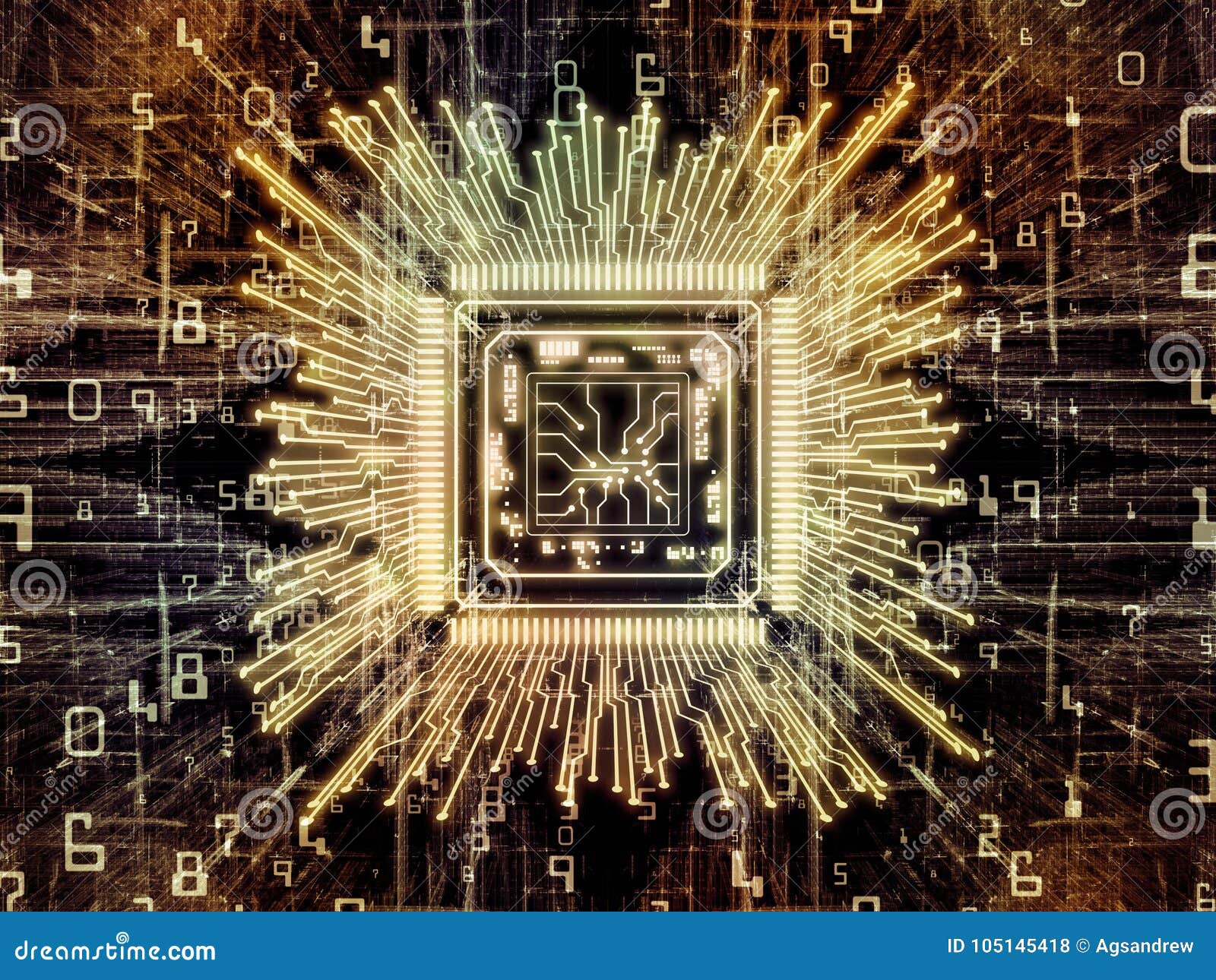 Memories of Computer CPU stock illustration. Illustration of hacking ...