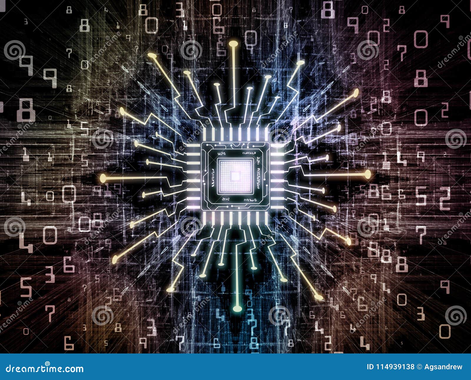 Memories of Computer CPU stock illustration. Illustration of data ...