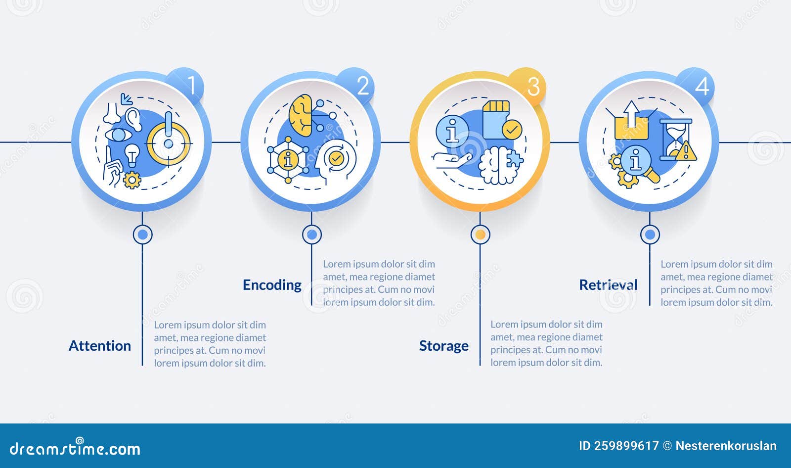 Memorizing Information Stages Circle Infographic Template Stock Vector ...