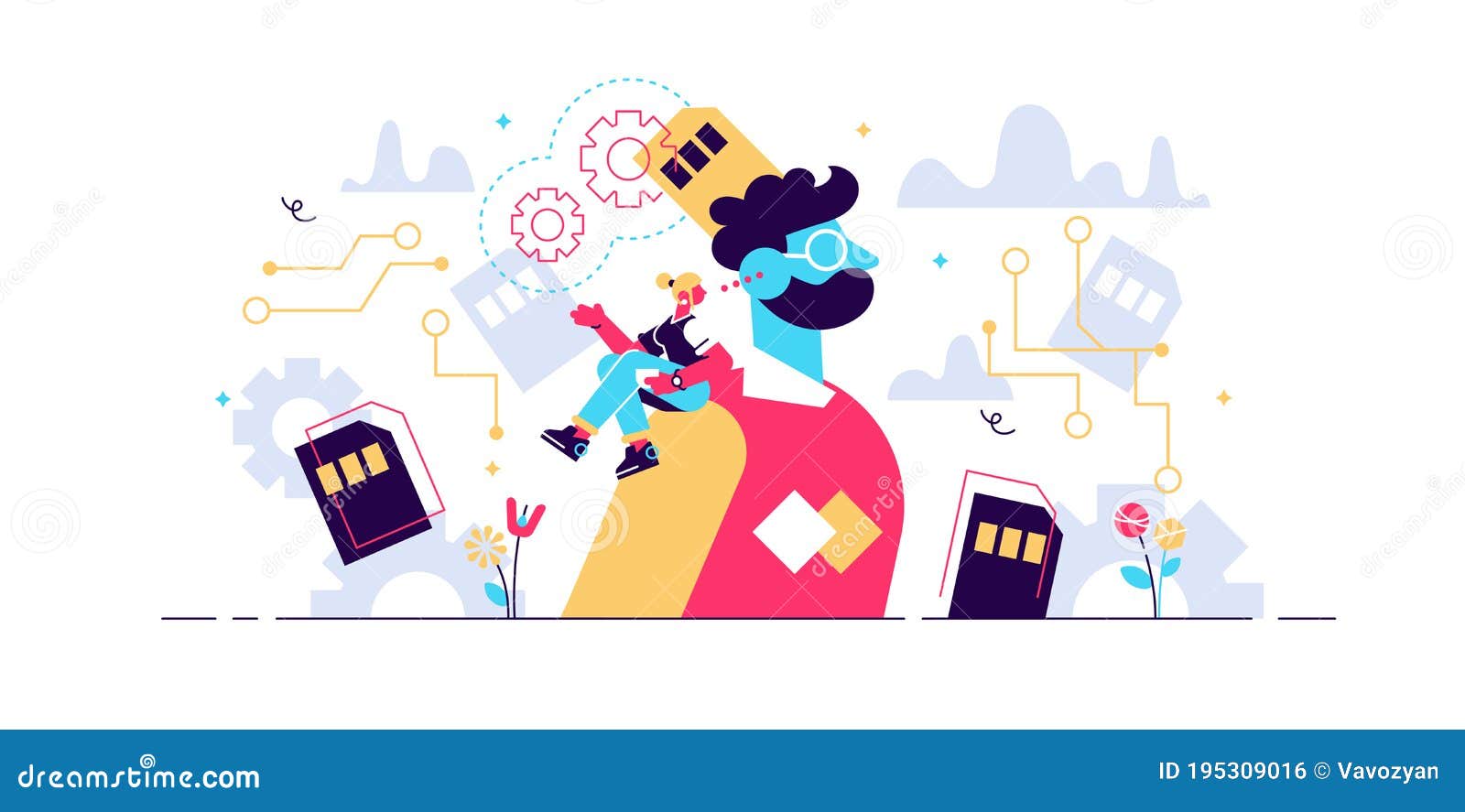 Memory Vector Illustration. Flat Tiny Stock Vector - Illustration of ...