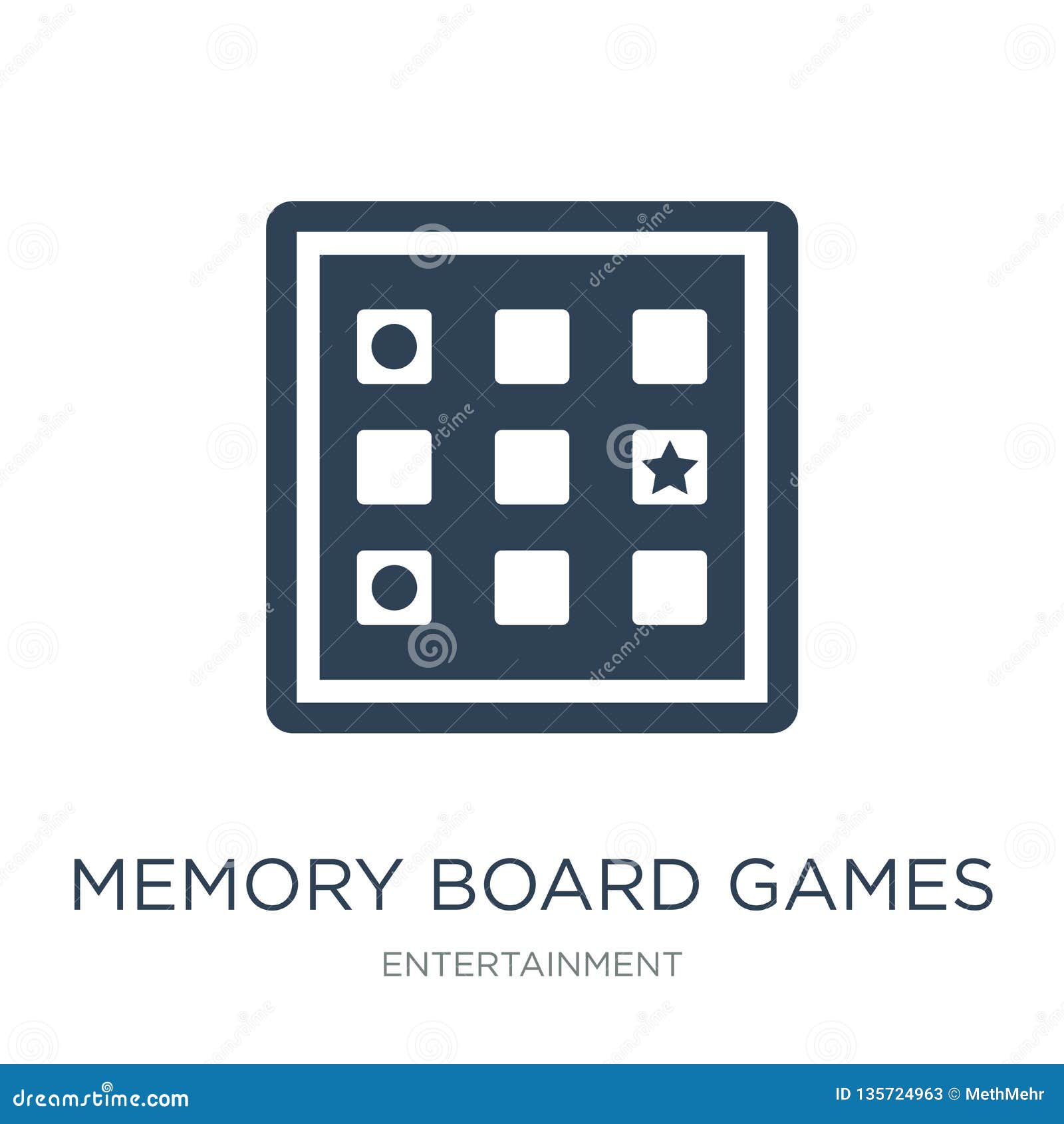 Memory Board Games Icon In Trendy Design Style. Memory Board Games Icon ...