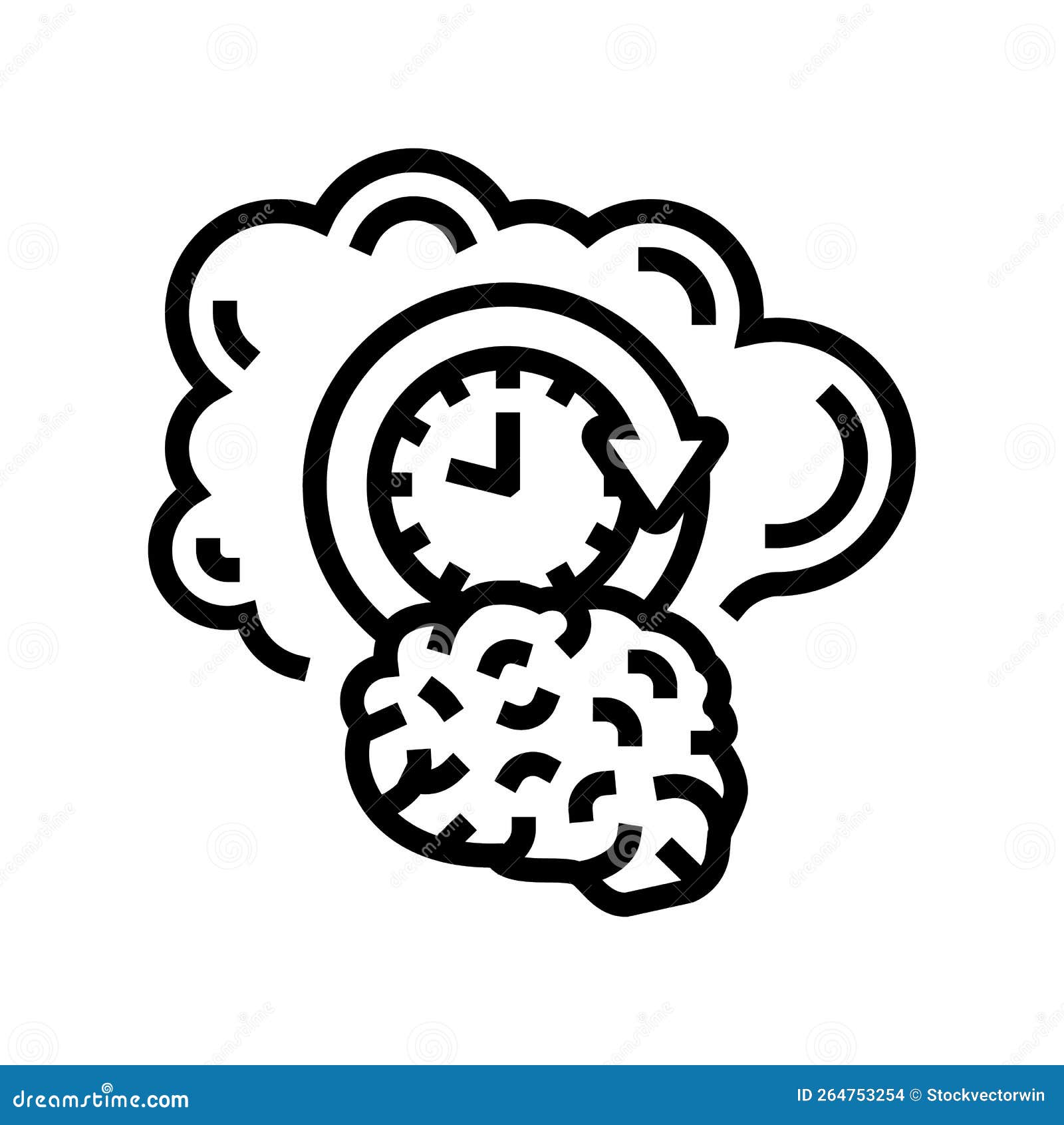 Memory Brain Line Icon Vector Illustration Stock Illustration ...