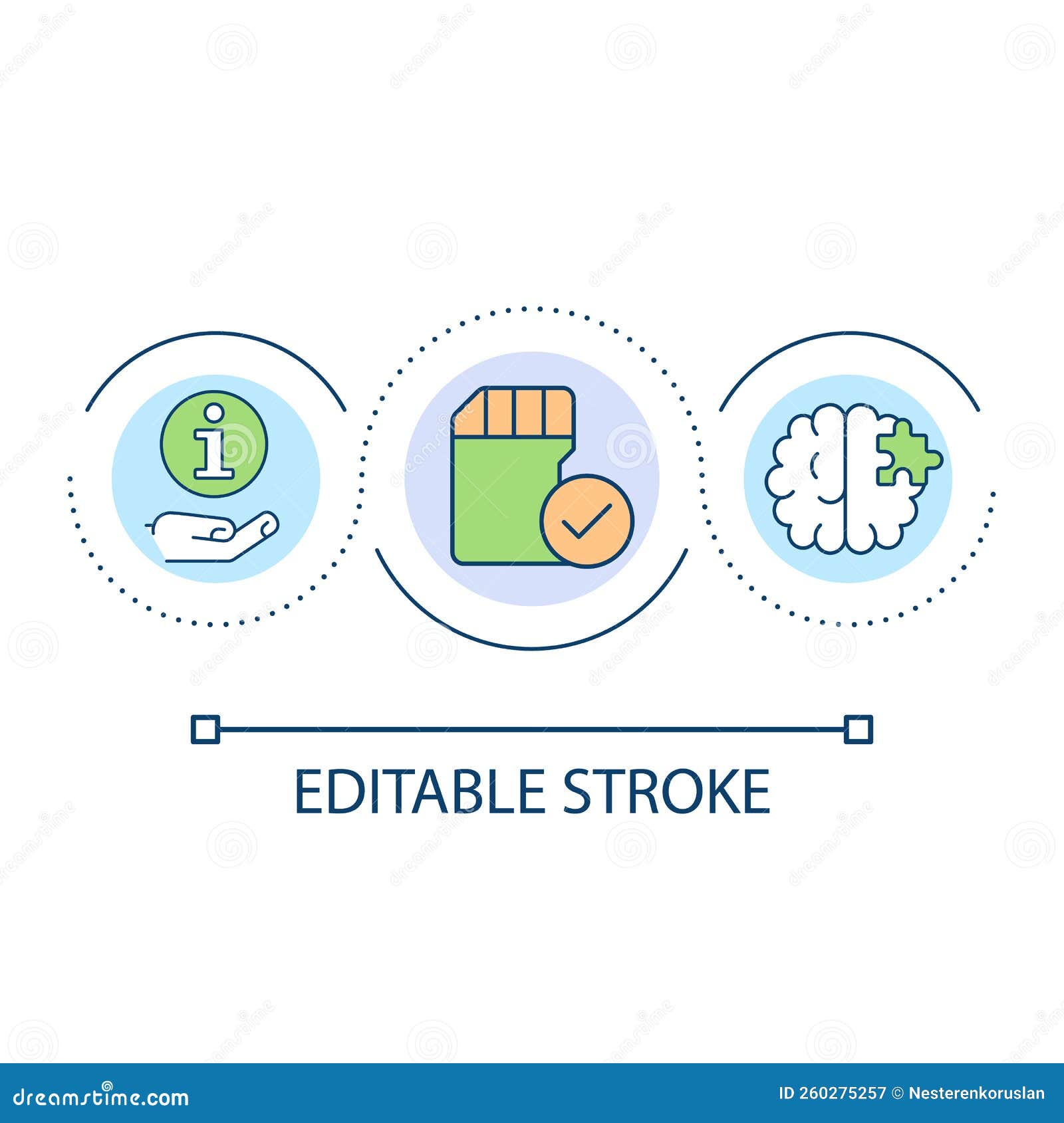 Memory Brain Storage Loop Concept Icon Stock Illustration ...