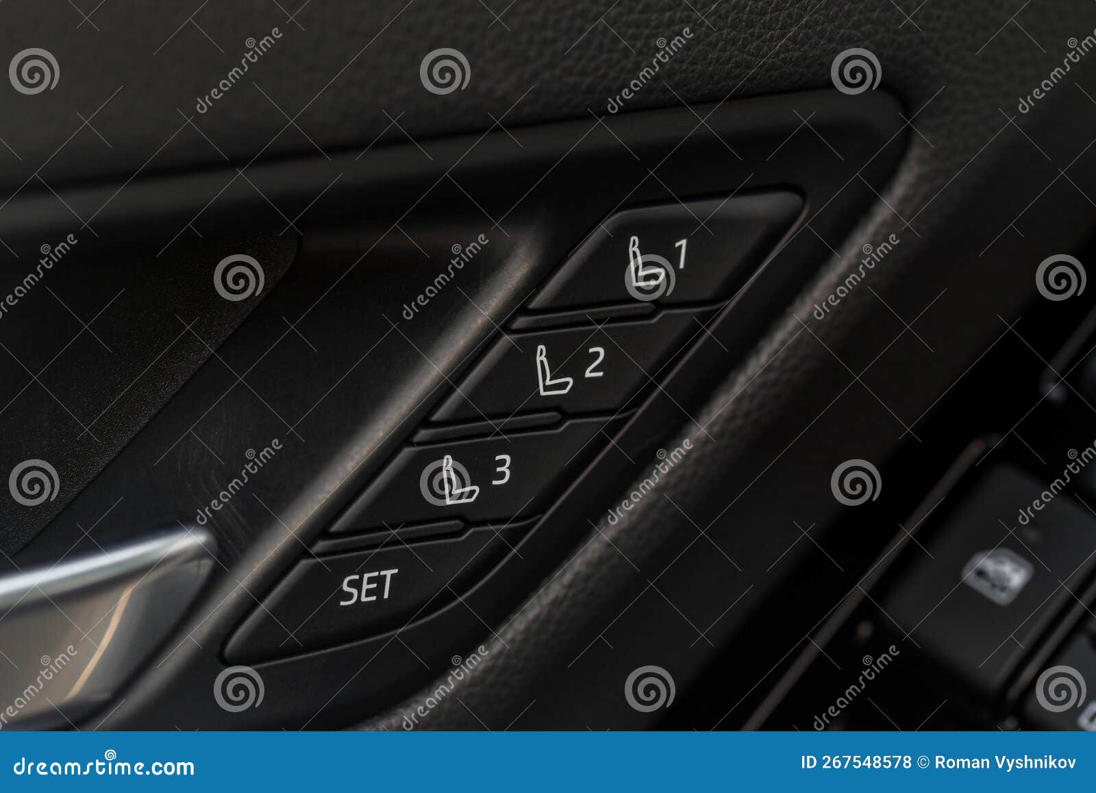 Memory Car Seat Position Buttons. Stock Photo - Image of button ...