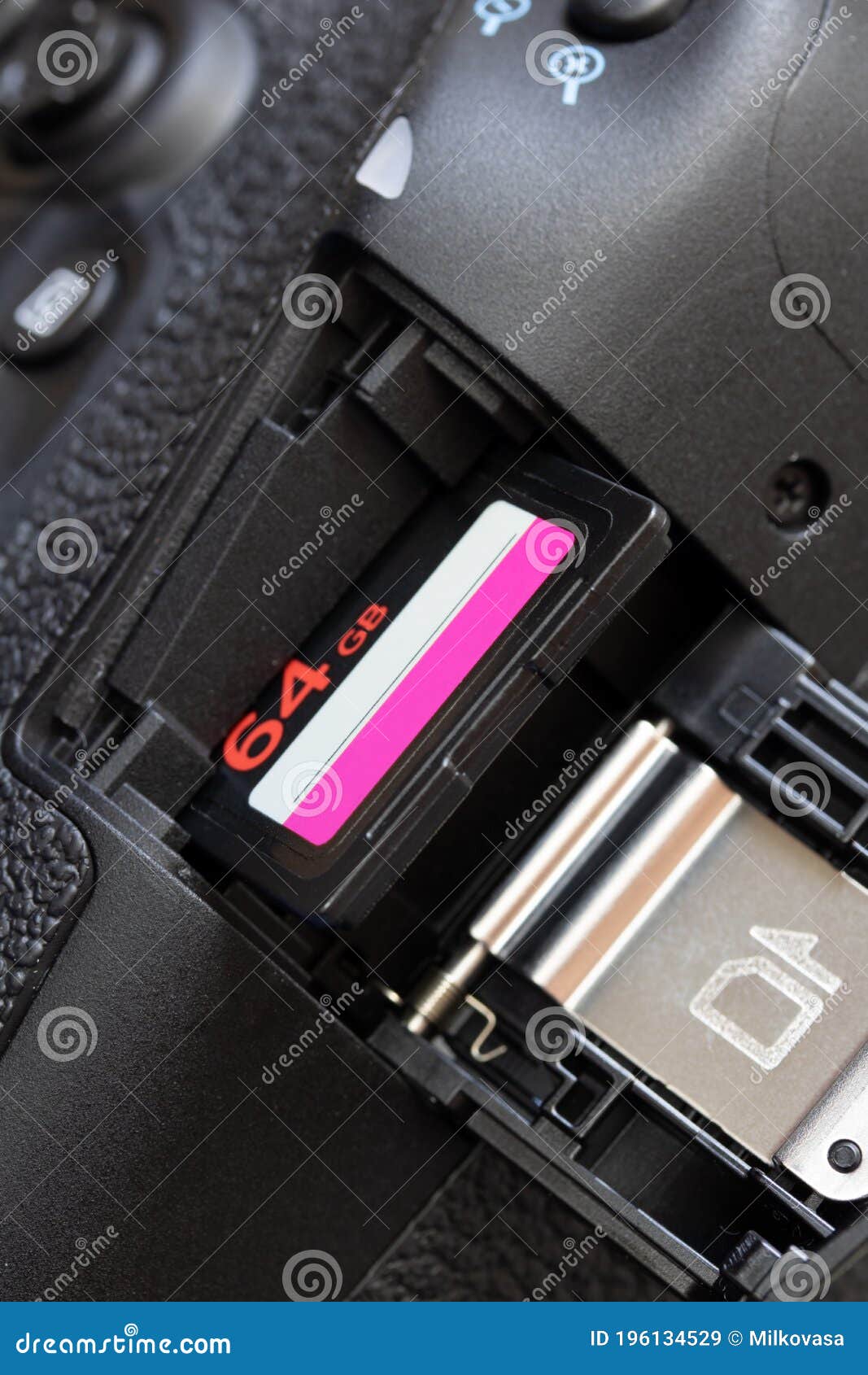 The Memory Card in Camera Slot. Stock Image - Image of change, footage ...