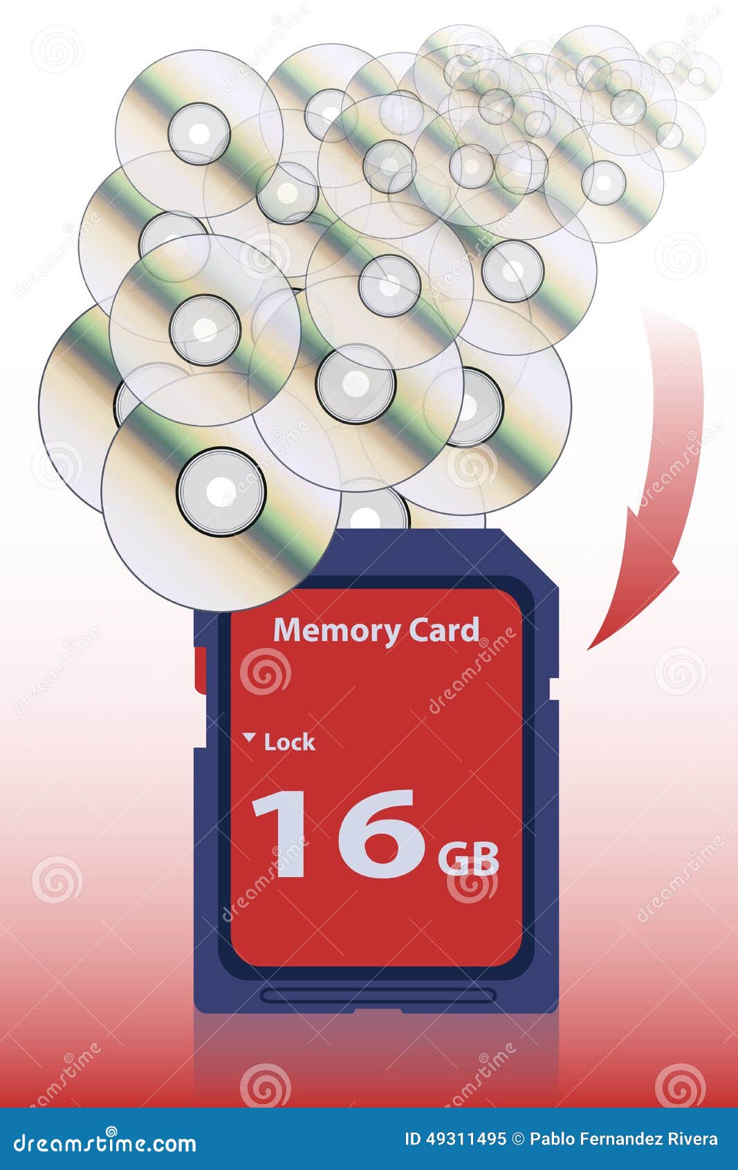 Memory Card with Compact Disc Stock Illustration - Illustration of ...