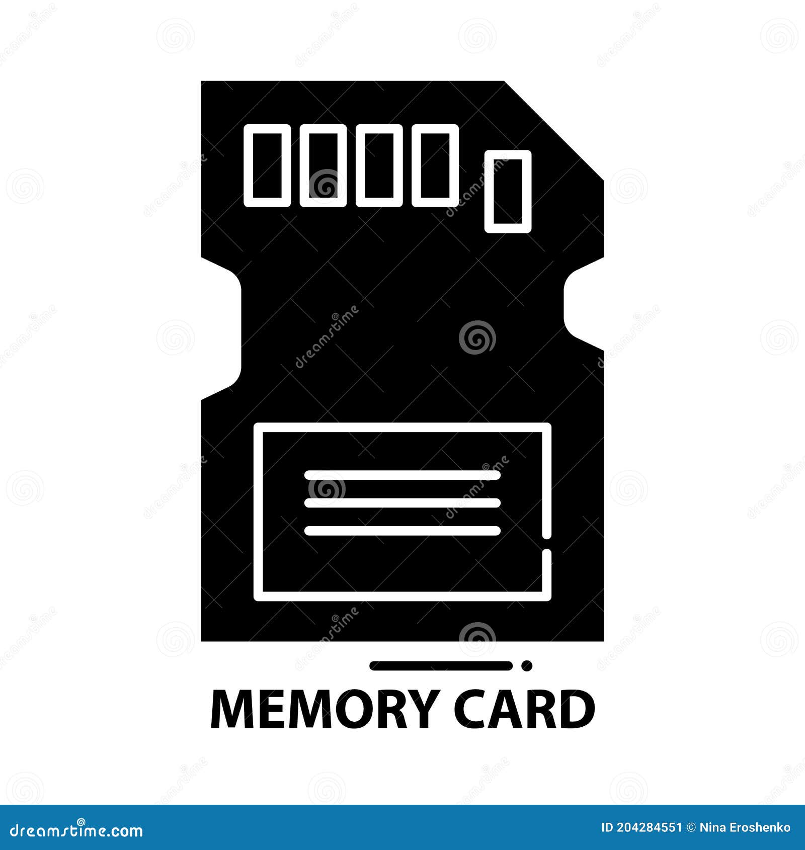 Memory Card Icon, Black Vector Sign with Editable Strokes, Concept ...