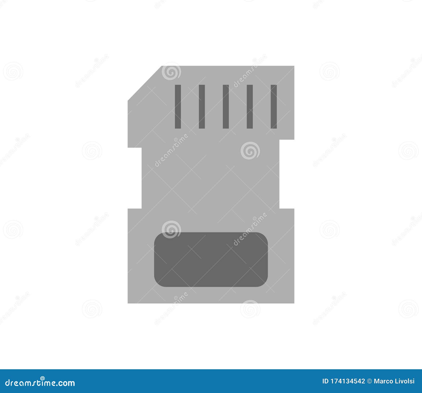 Memory Card Icon Illustrated on a White Background Stock Illustration ...