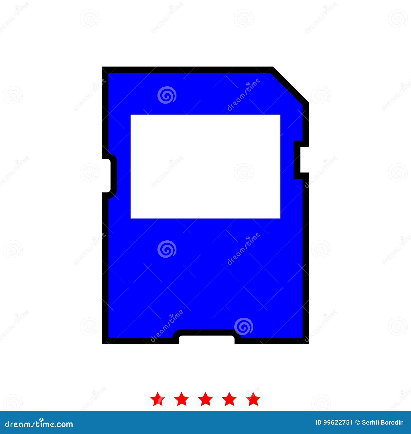 Memory card it is icon . stock vector. Illustration of blue - 99622751