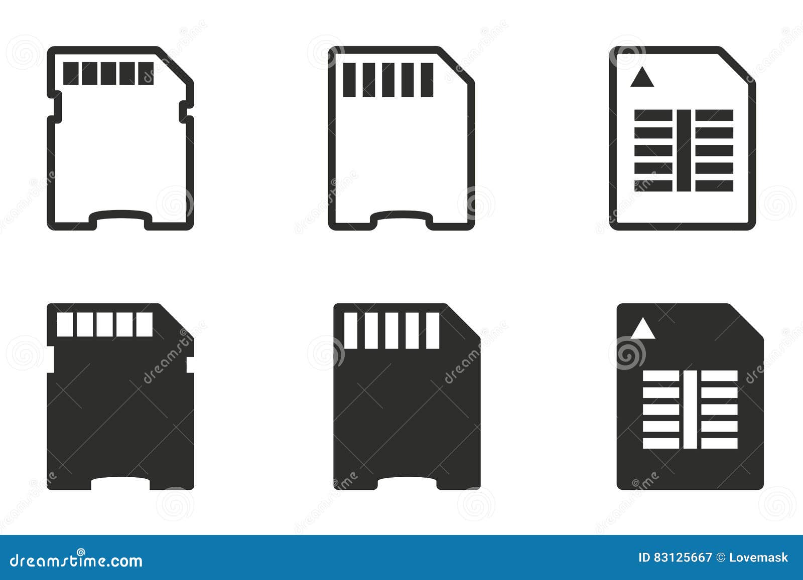 Memory card icon set. stock vector. Illustration of memory - 83125667