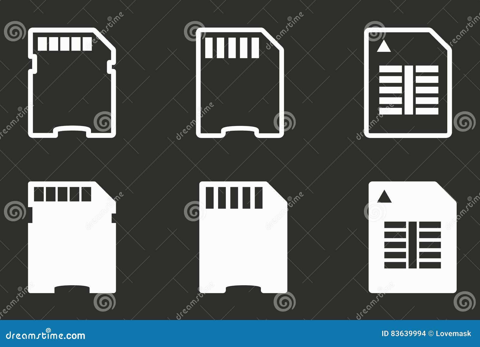 Memory card icon set. stock vector. Illustration of business - 83639994