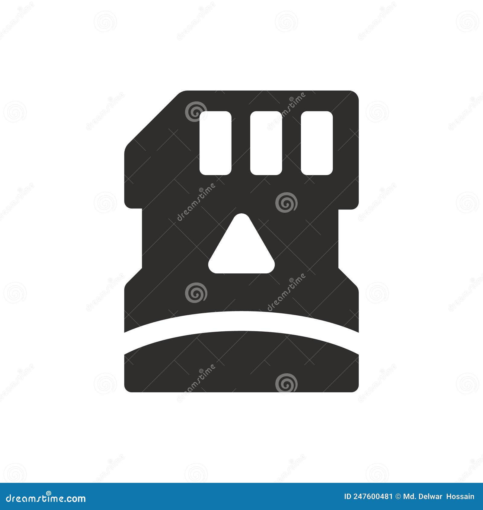 Memory card icon stock vector. Illustration of symbol - 247600481