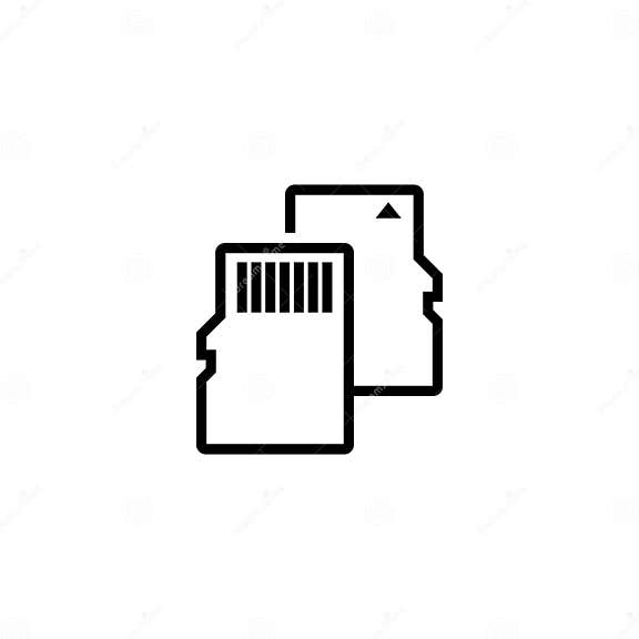 Micro SD Card Isolated Icon. Stock Illustration - Illustration of ...