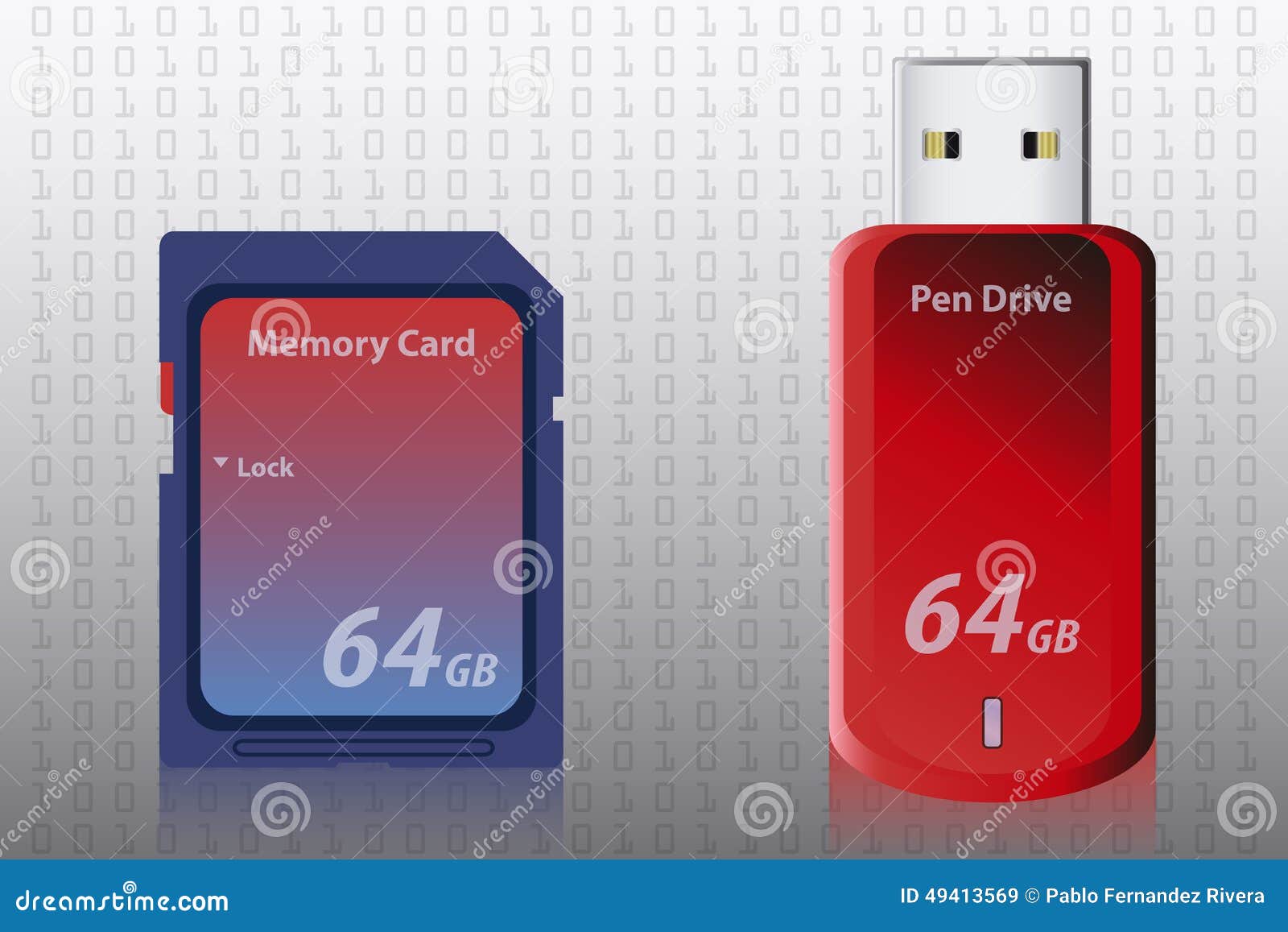 Memory Card and Pen Drive stock illustration. Illustration of digital ...